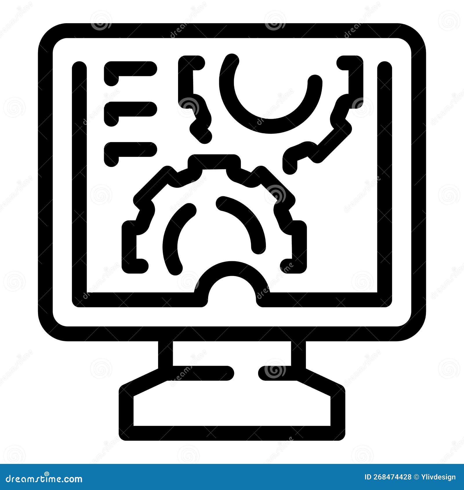Monitor Operator Icon Outline Vector. Worker Industry Stock ...