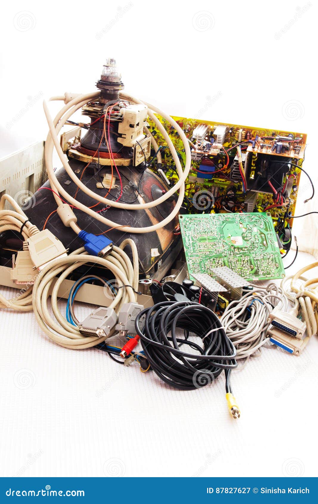 Monitor and parts stock image. Image of cable, hard, electronics - 87827627