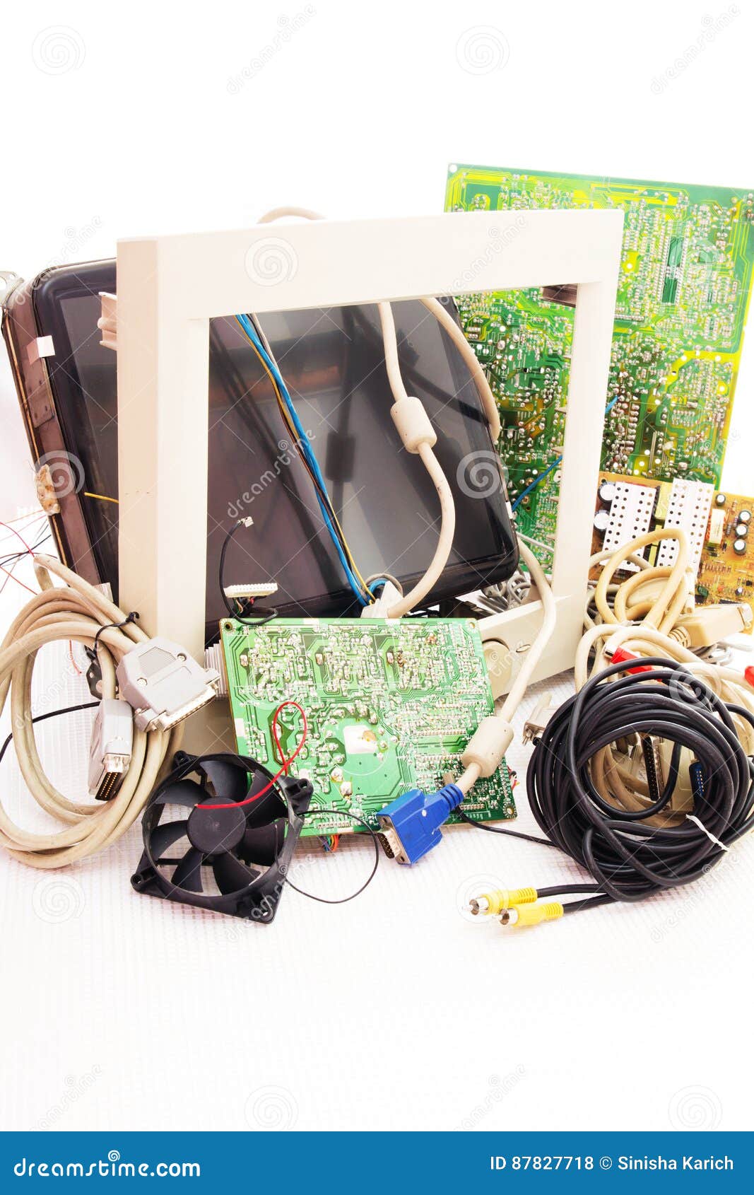 Monitor and parts stock photo. Image of isolated, dirt - 87827718