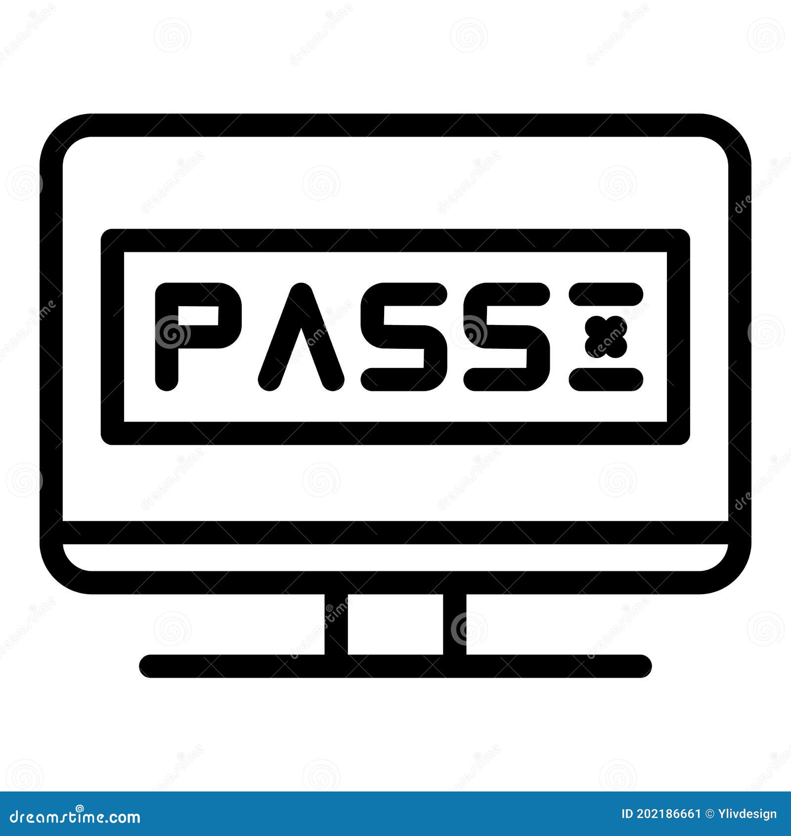 Monitor Password Icon, Outline Style Stock Vector - Illustration of ...