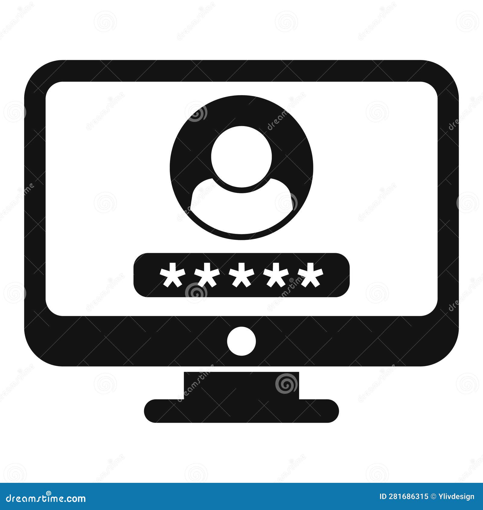 Monitor Password Icon Simple Vector. Mobile Account Stock Vector ...