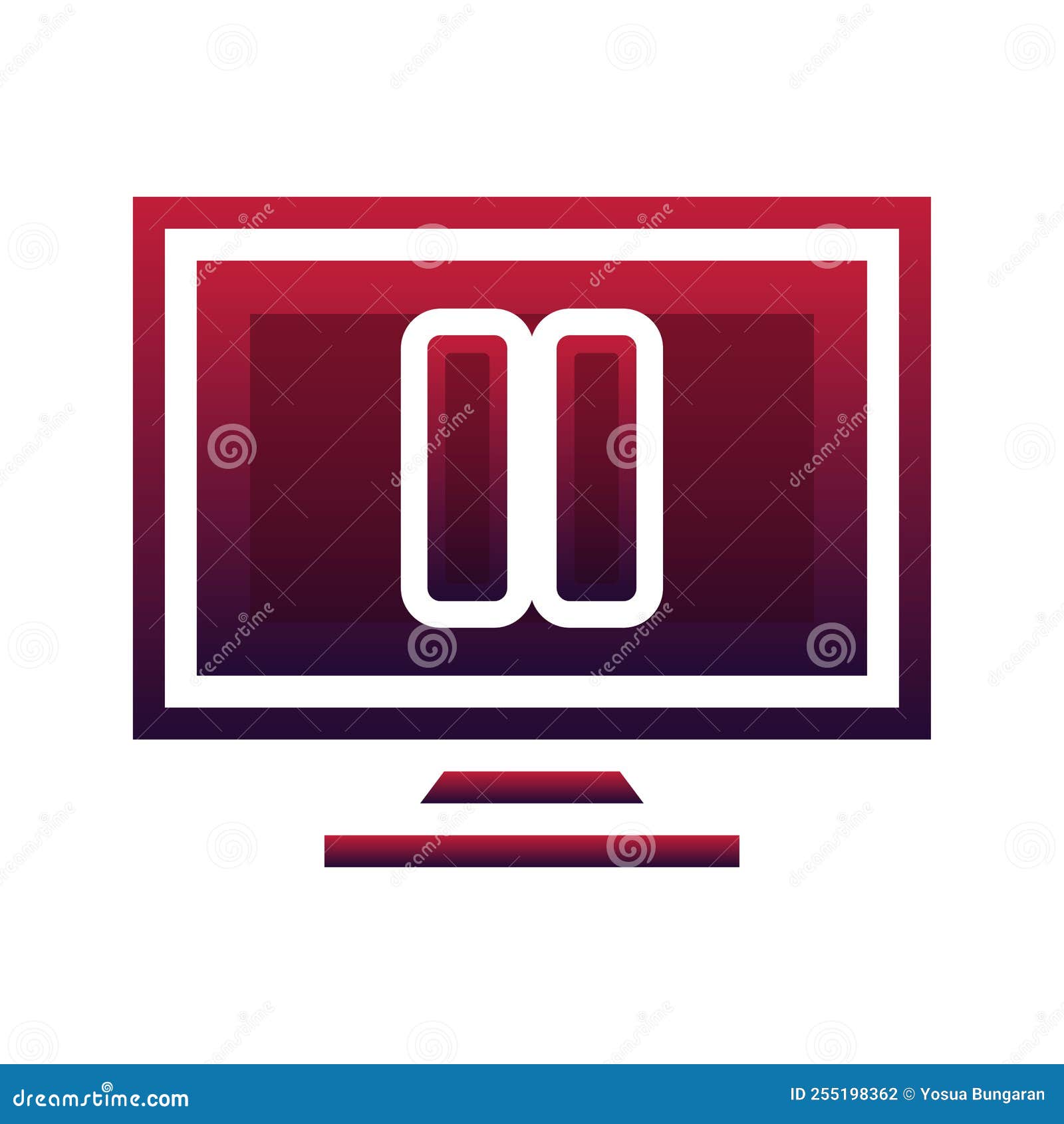 Monitor Pause Logo Gradient Design Template Icon Element Stock Vector - Illustration of ...
