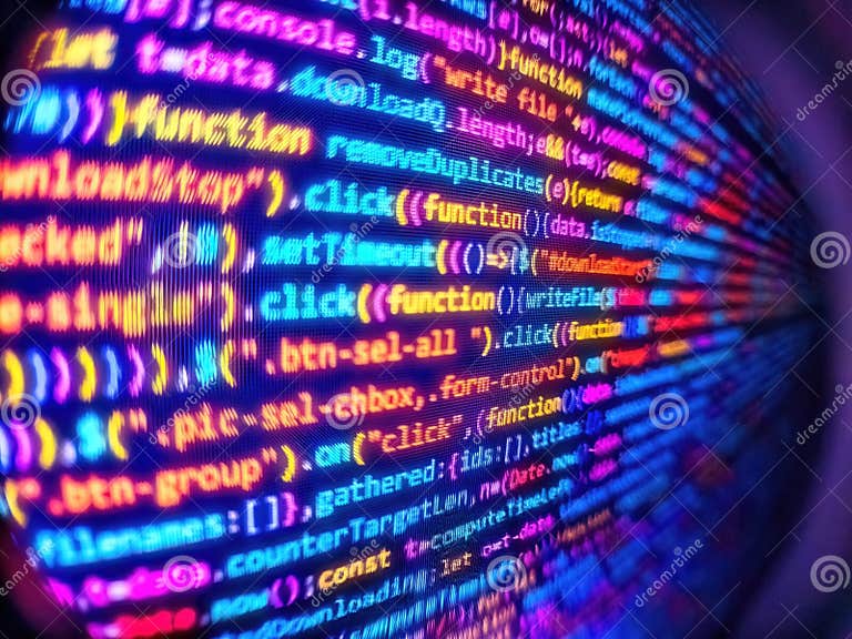 Monitor Photo. Writing Program Code on Computer. Computer Script Typing Work Stock Photo - Image ...