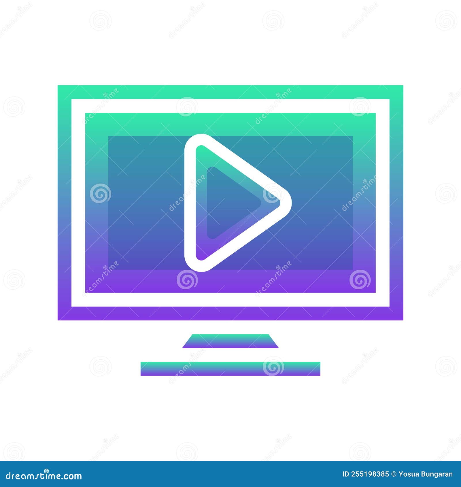 Monitor Play Logo Gradient Design Template Icon Element Stock Vector ...