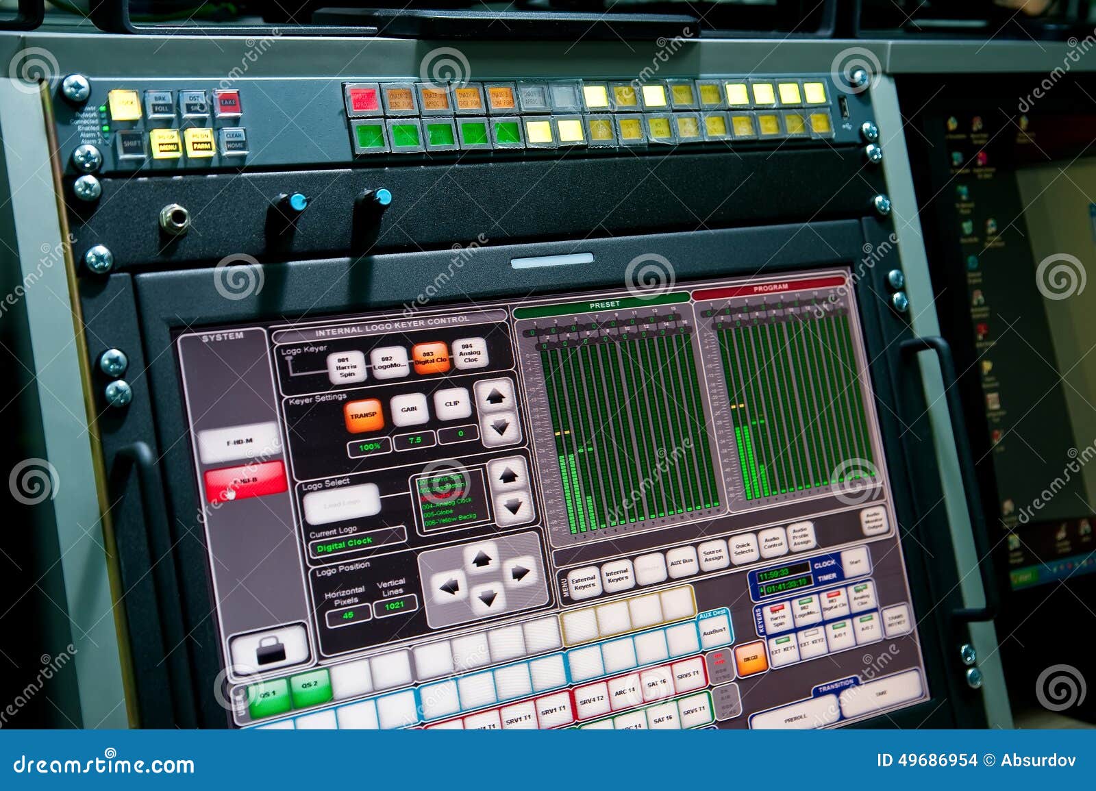 Monitor for Process Control in the Studio Recording Broadcast Stock ...