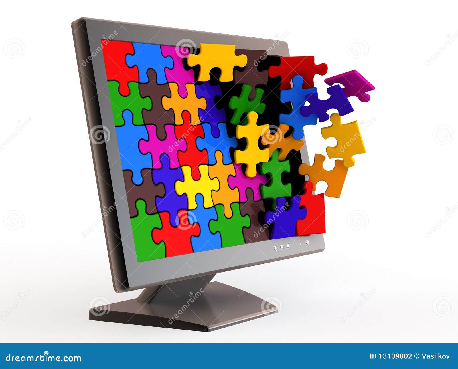 Monitor And Puzzle. Royalty-Free Stock Image | CartoonDealer.com #13109002