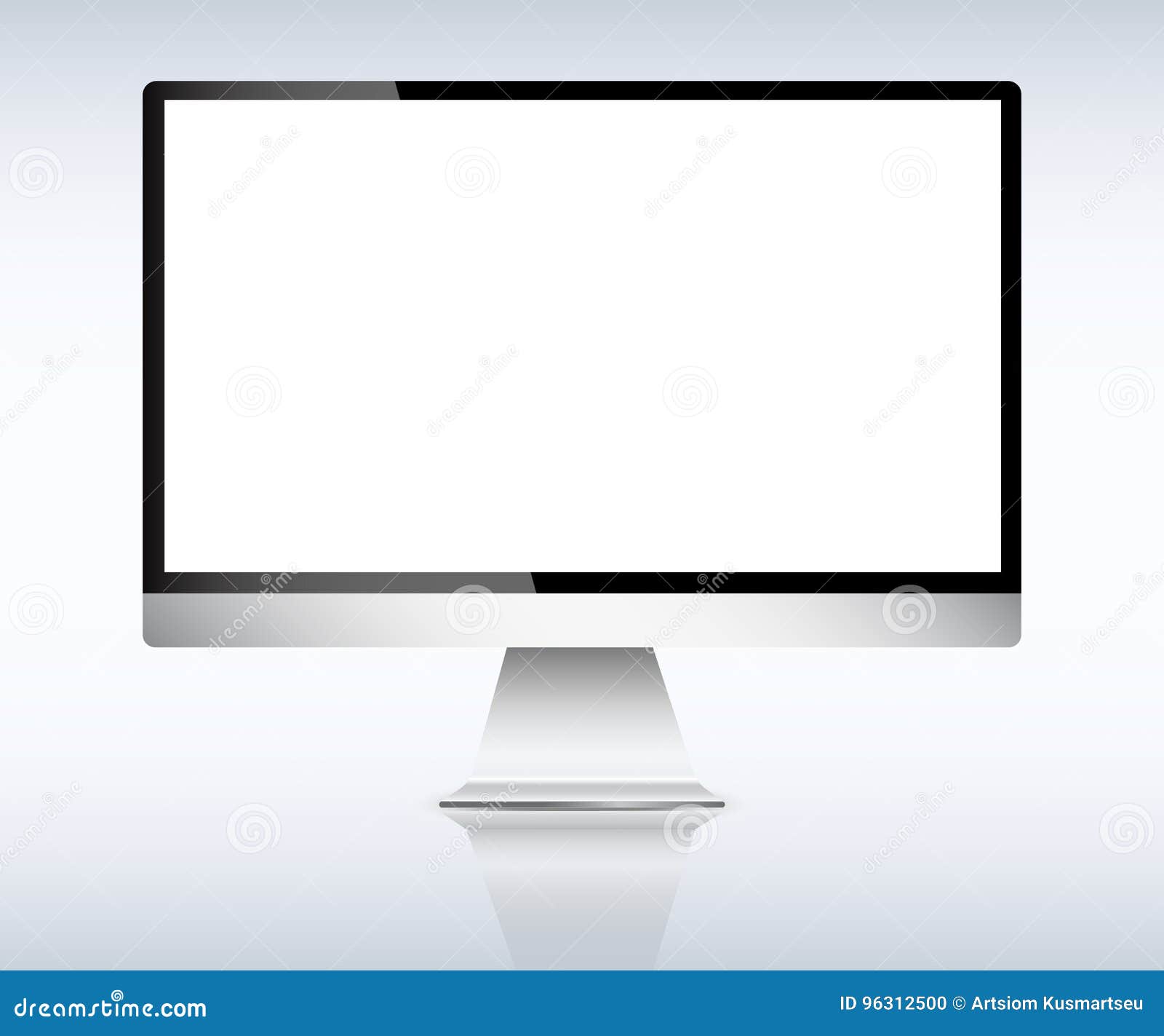 Monitor Realistico Del Computer Con Lo Schermo Bianco Illustrazione ...