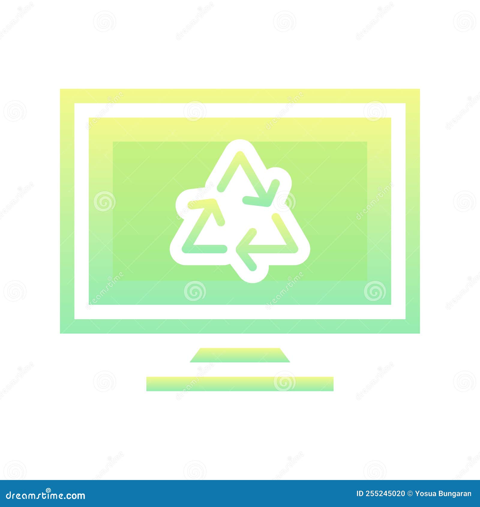 Monitor Recycle Logo Gradient Design Template Icon Element Stock Vector ...