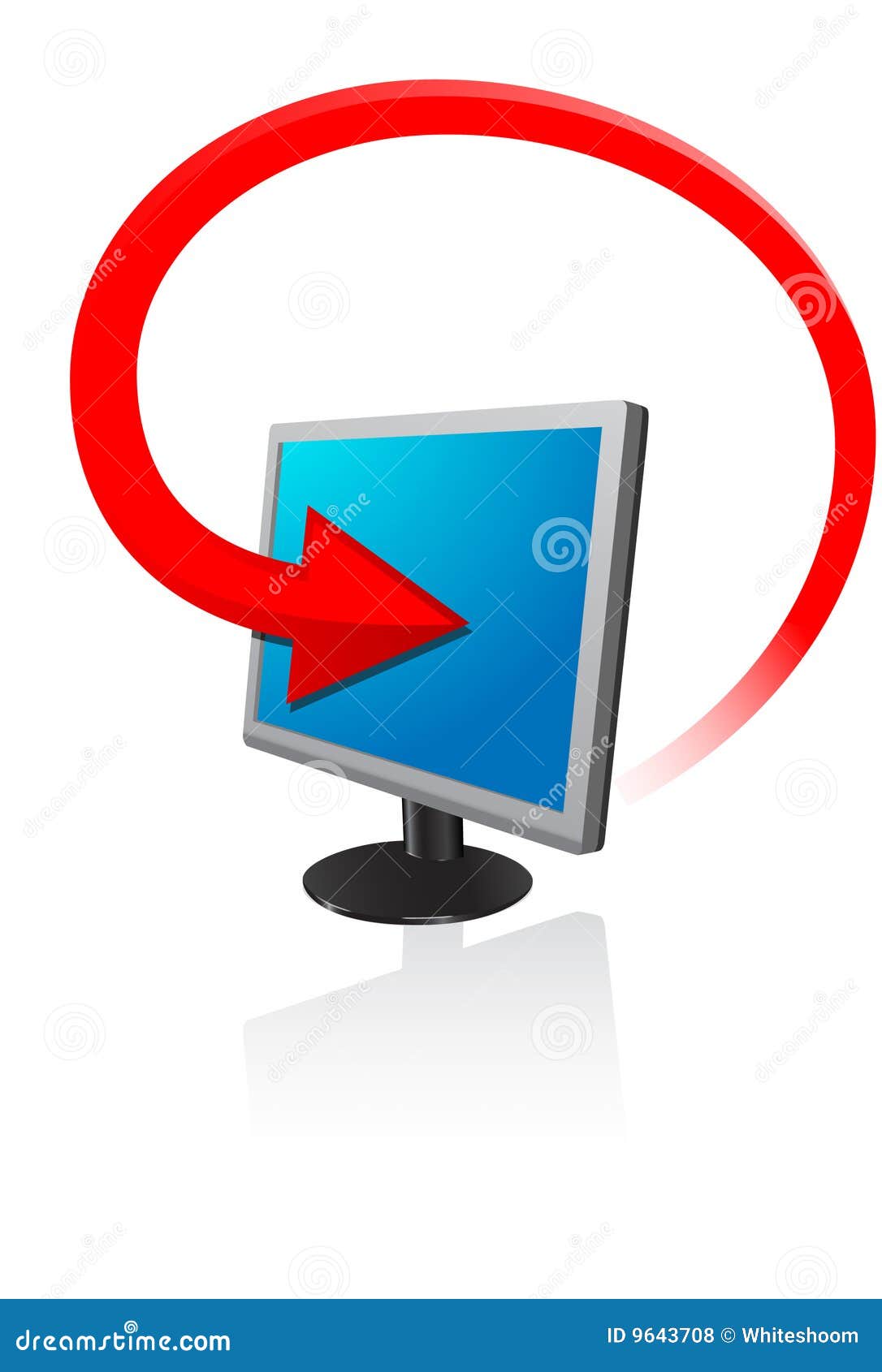 The monitor with red arrow stock vector. Illustration of digitally ...