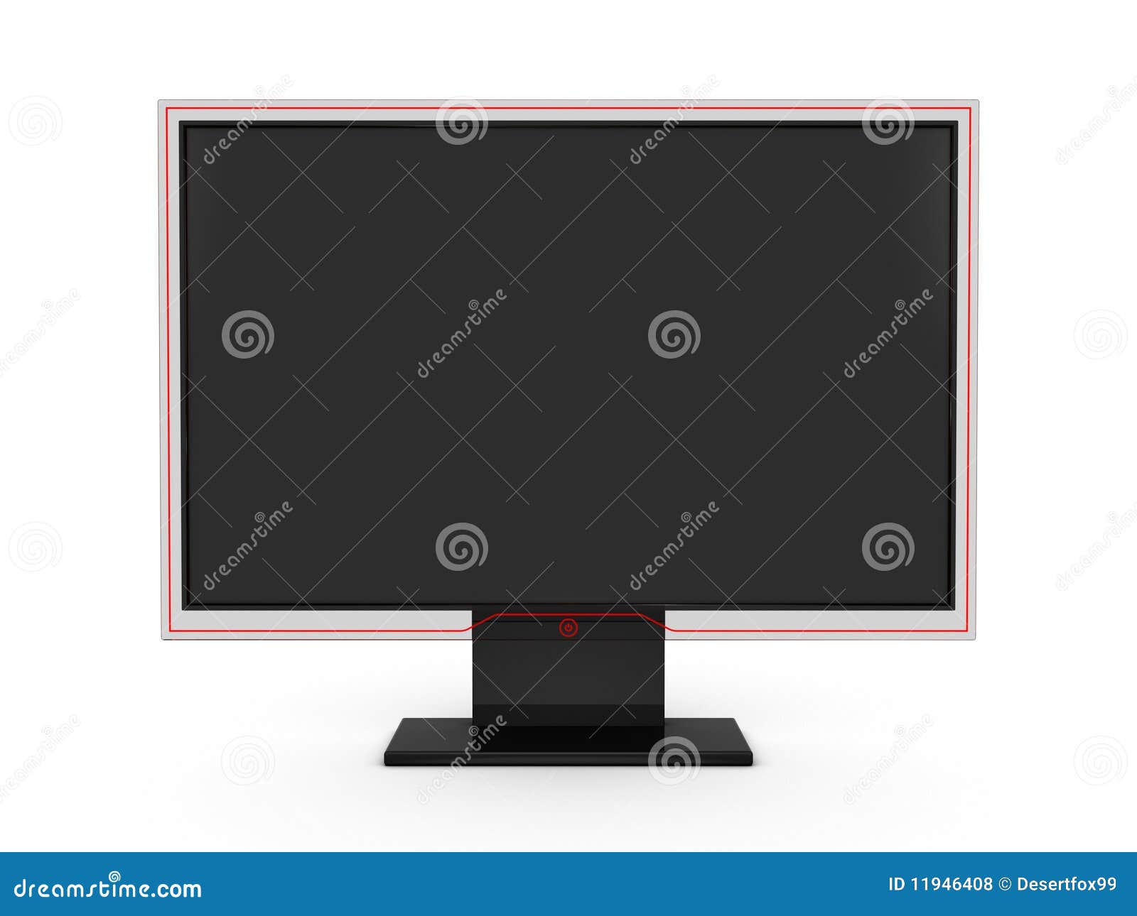 Monitor with red stripe stock illustration. Illustration of holder ...