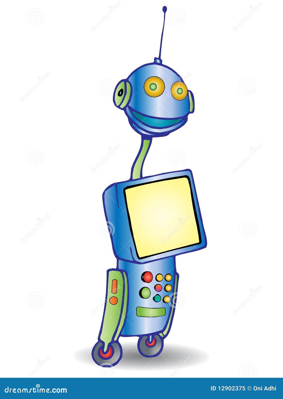 Monitor Robot stock illustration. Illustration of machine - 12902375