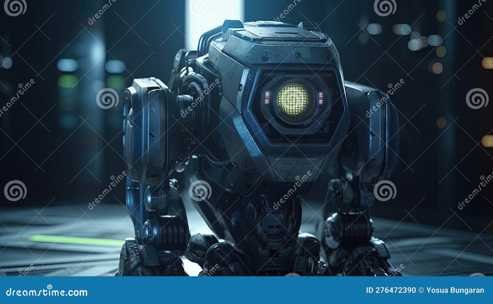 Monitor Robot, Digital Art Illustration, Generative AI Stock ...