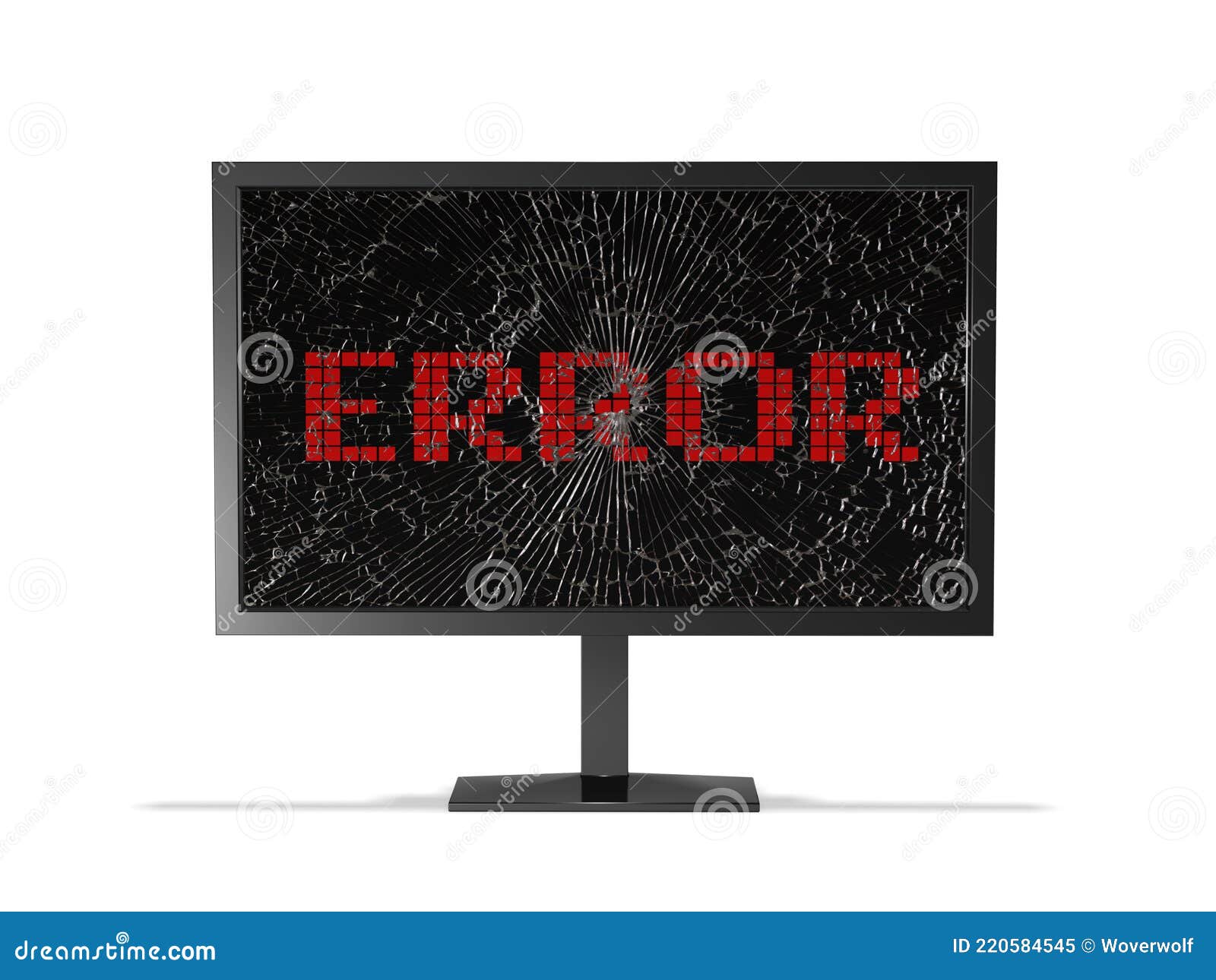 Monitor Roto Con Pantalla De Error 3d Renderizado Stock de ilustración ...