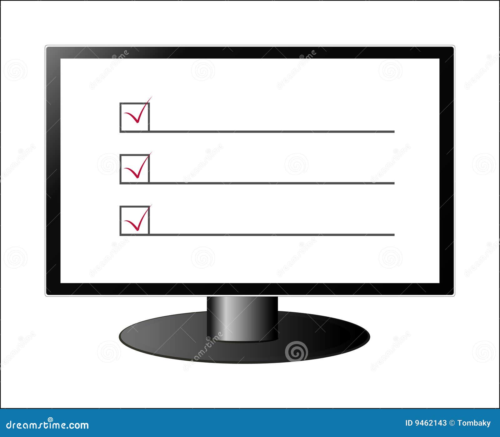Monitor Screen with Check-list Stock Vector - Illustration of survey ...