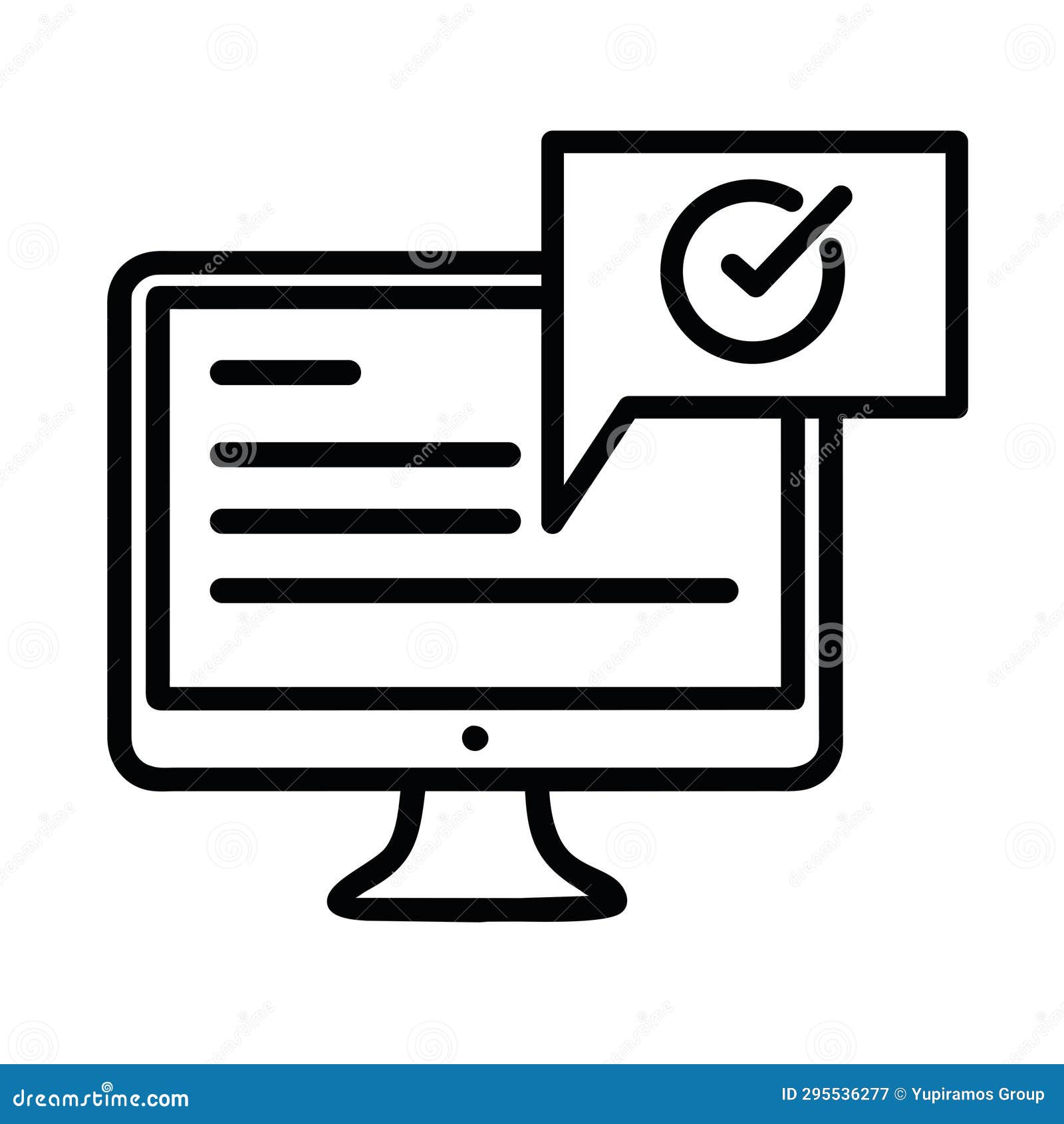 Monitor Screen with Check Mark Stock Vector - Illustration of check ...