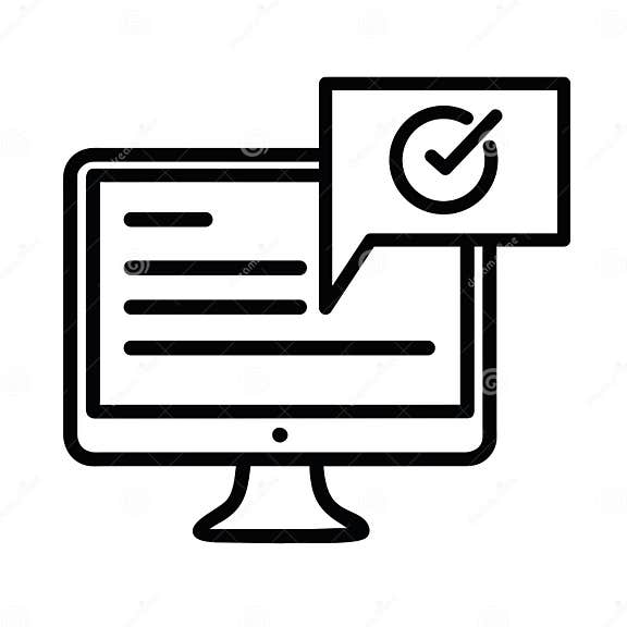 Monitor Screen with Check Mark Stock Vector - Illustration of check ...