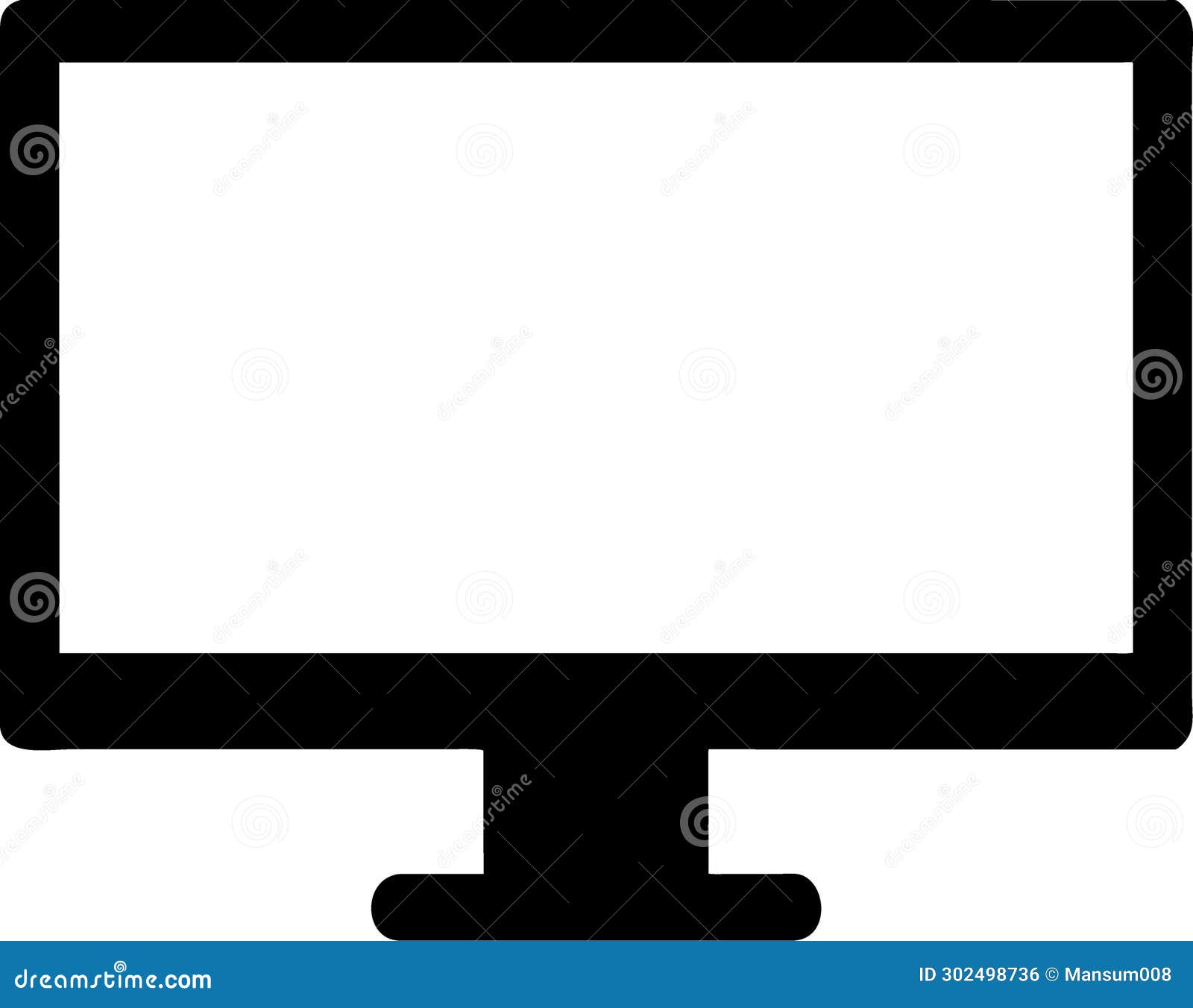 Monitor Screen Computer Icon in Outline Style Stock Illustration ...