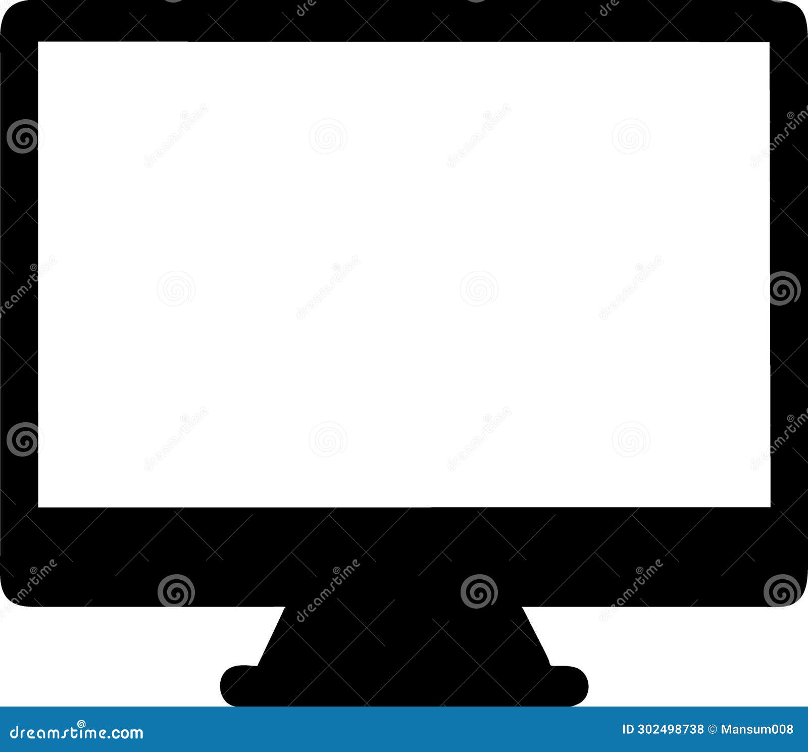Monitor Screen Computer Icon in Outline Style Stock Illustration ...