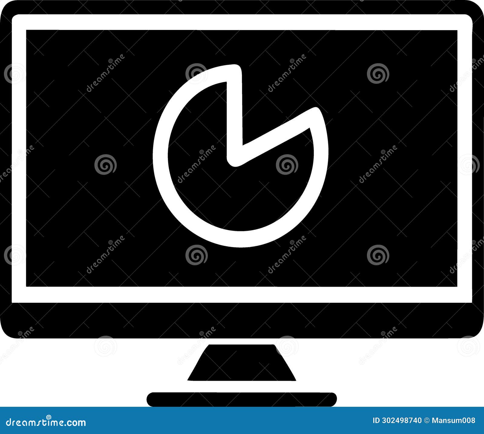 Monitor Screen Computer Icon in Outline Style Stock Illustration ...