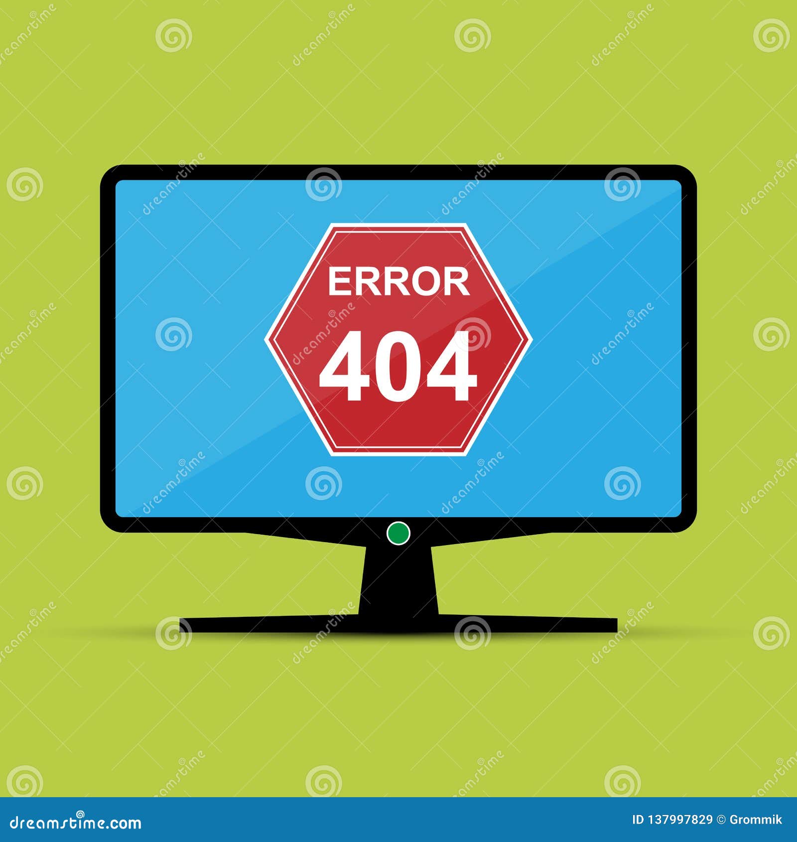 Monitor Screen with an Error Message Stock Vector - Illustration of ...
