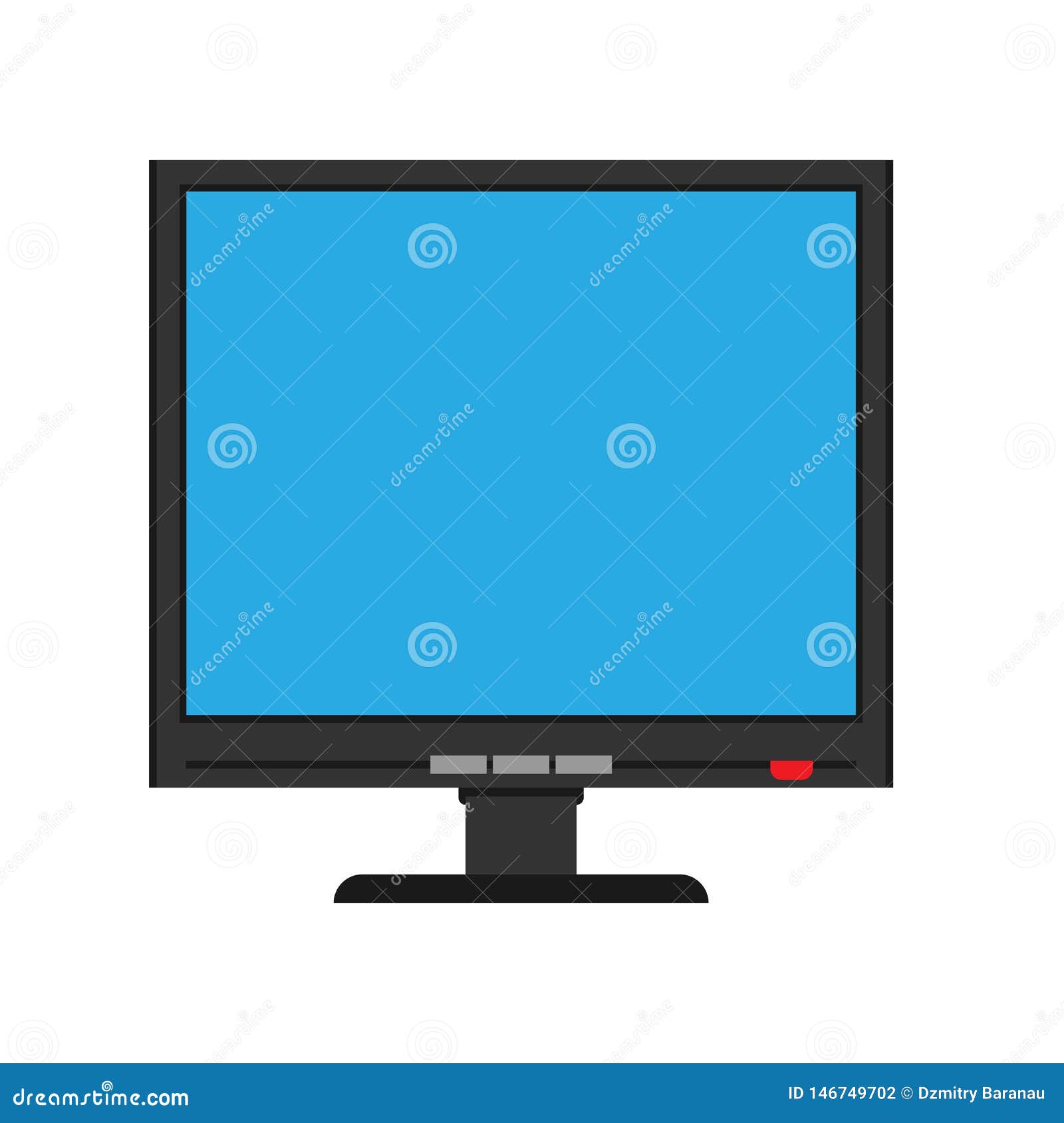 Monitor Screen Front View Display Vector Icon. Above Computer ...