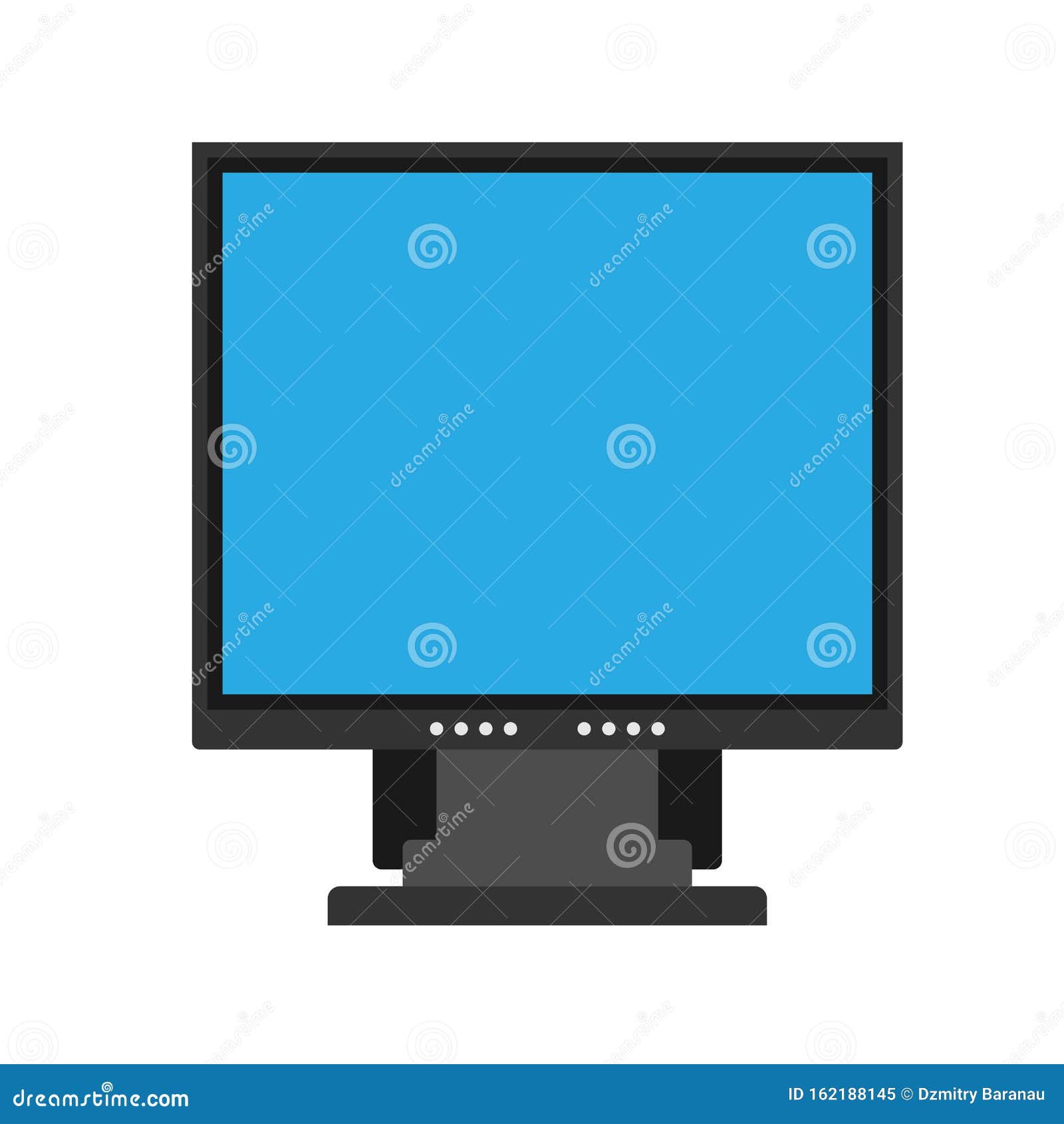 Monitor Screen Front View Display Vector Icon. Above Computer ...