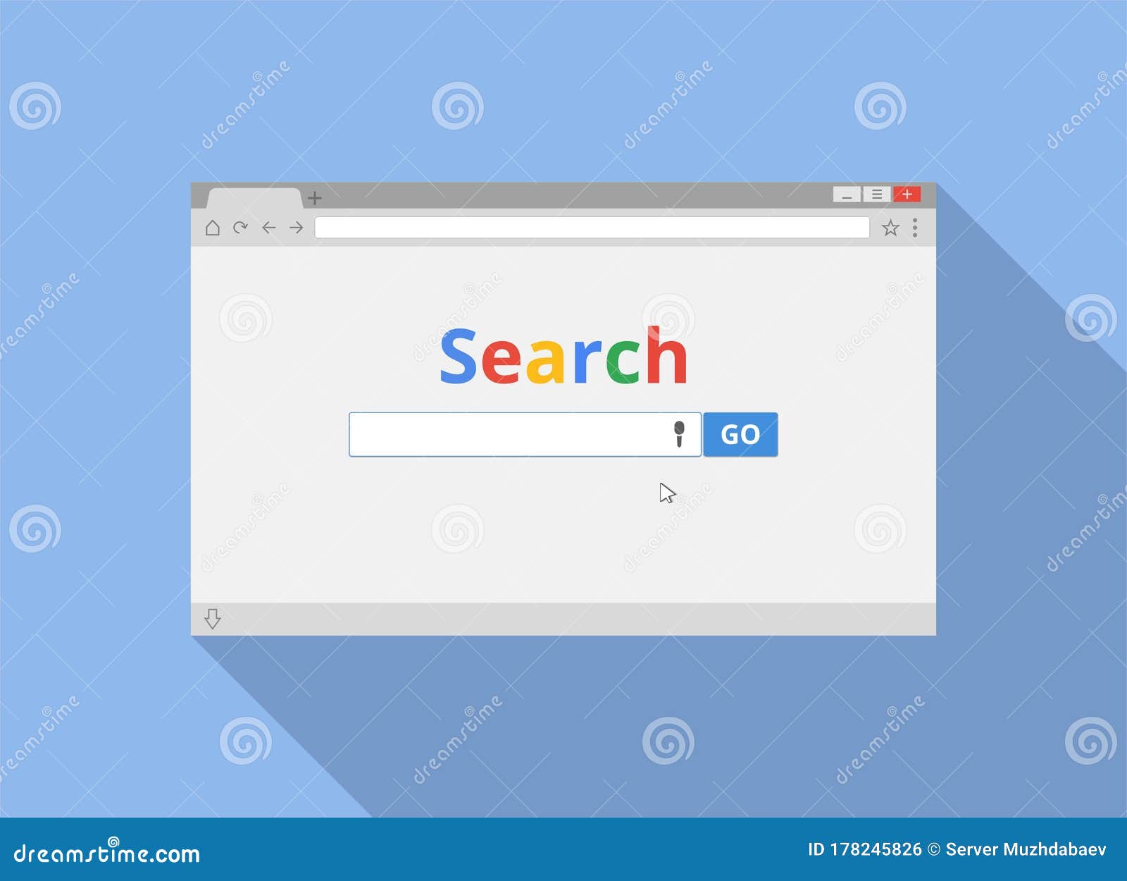 Monitor Screen Internet Search. Flat Style. Template Vector ...
