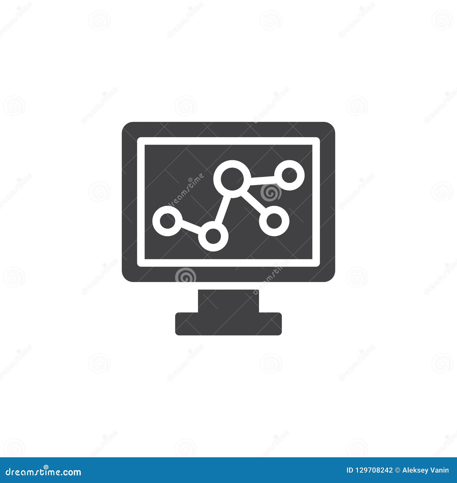 Monitor Screen with Molecular Structure Vector Icon Stock Vector ...
