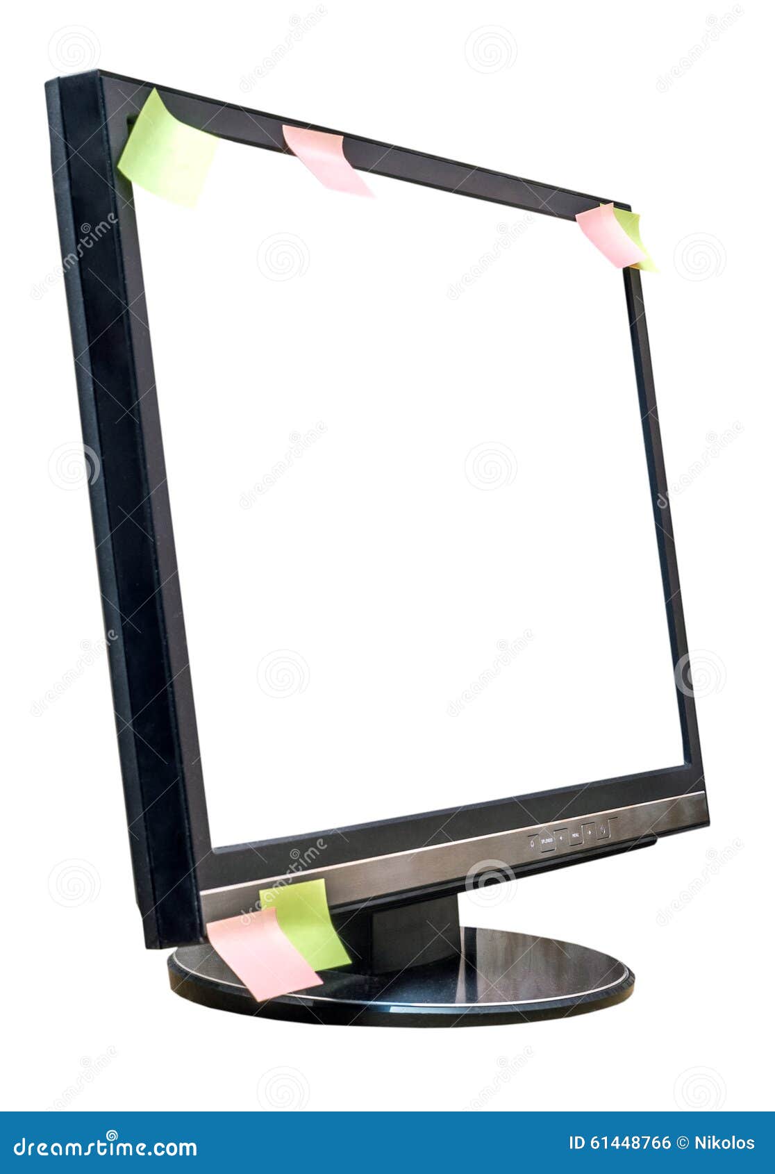 Monitor Screen with Stickers Stock Photo - Image of view, flat: 61448766