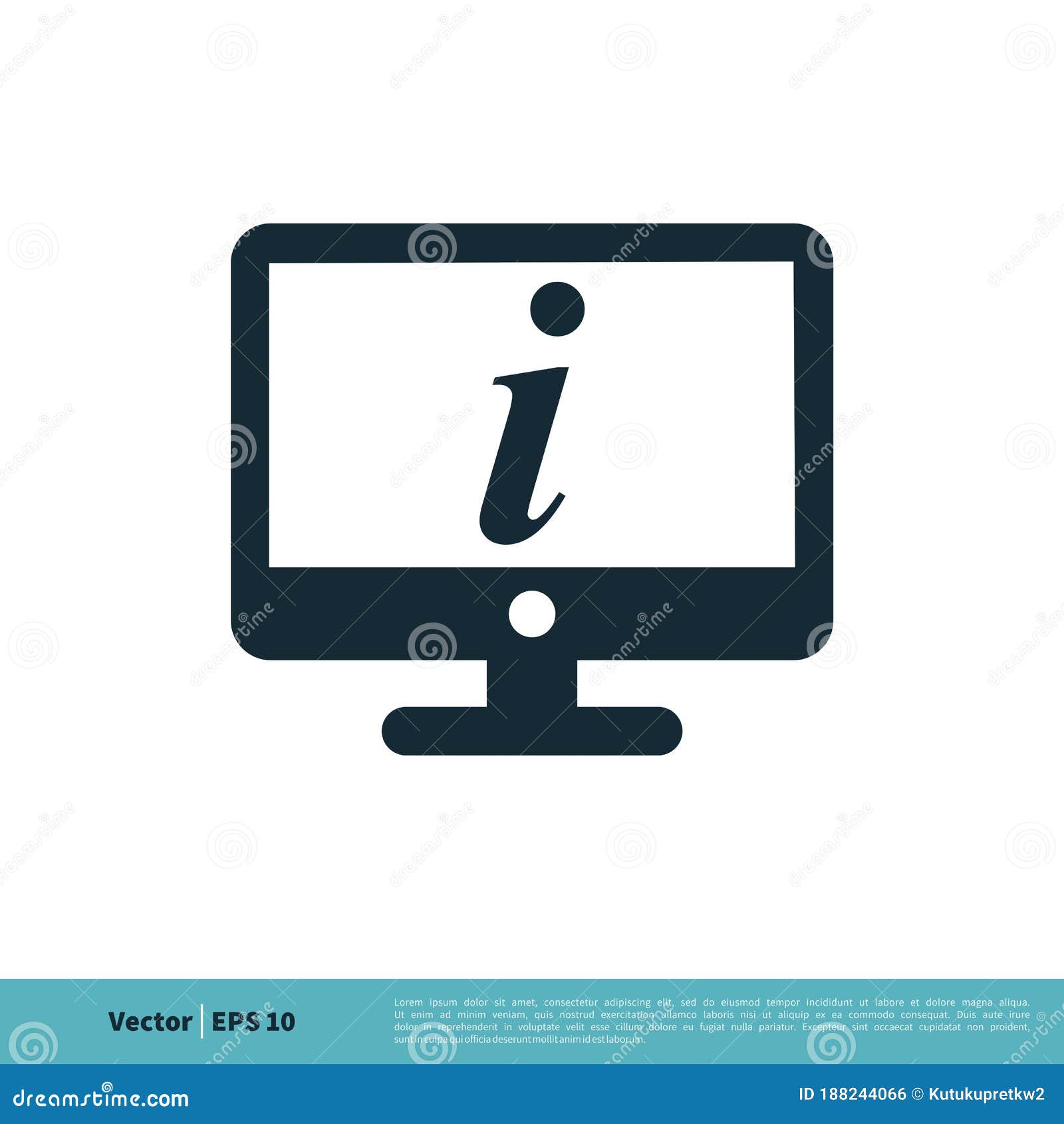 Monitor, Screen, Television Information Icon Vector Logo Template ...