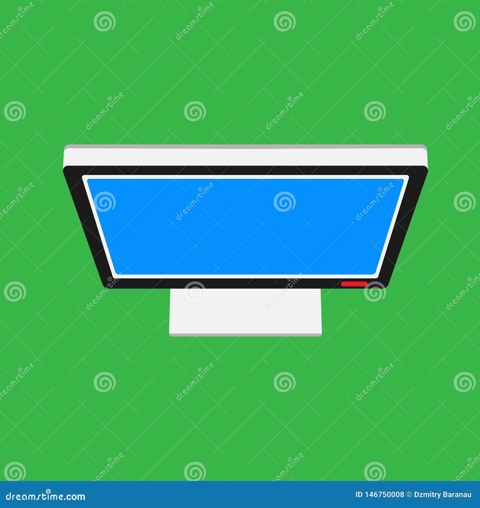 Monitor Screen Top View Display Vector Icon. Above Computer Electronic ...