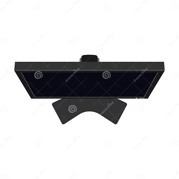 Monitor Screen Top View Display Vector Icon. Above Computer Electronic ...