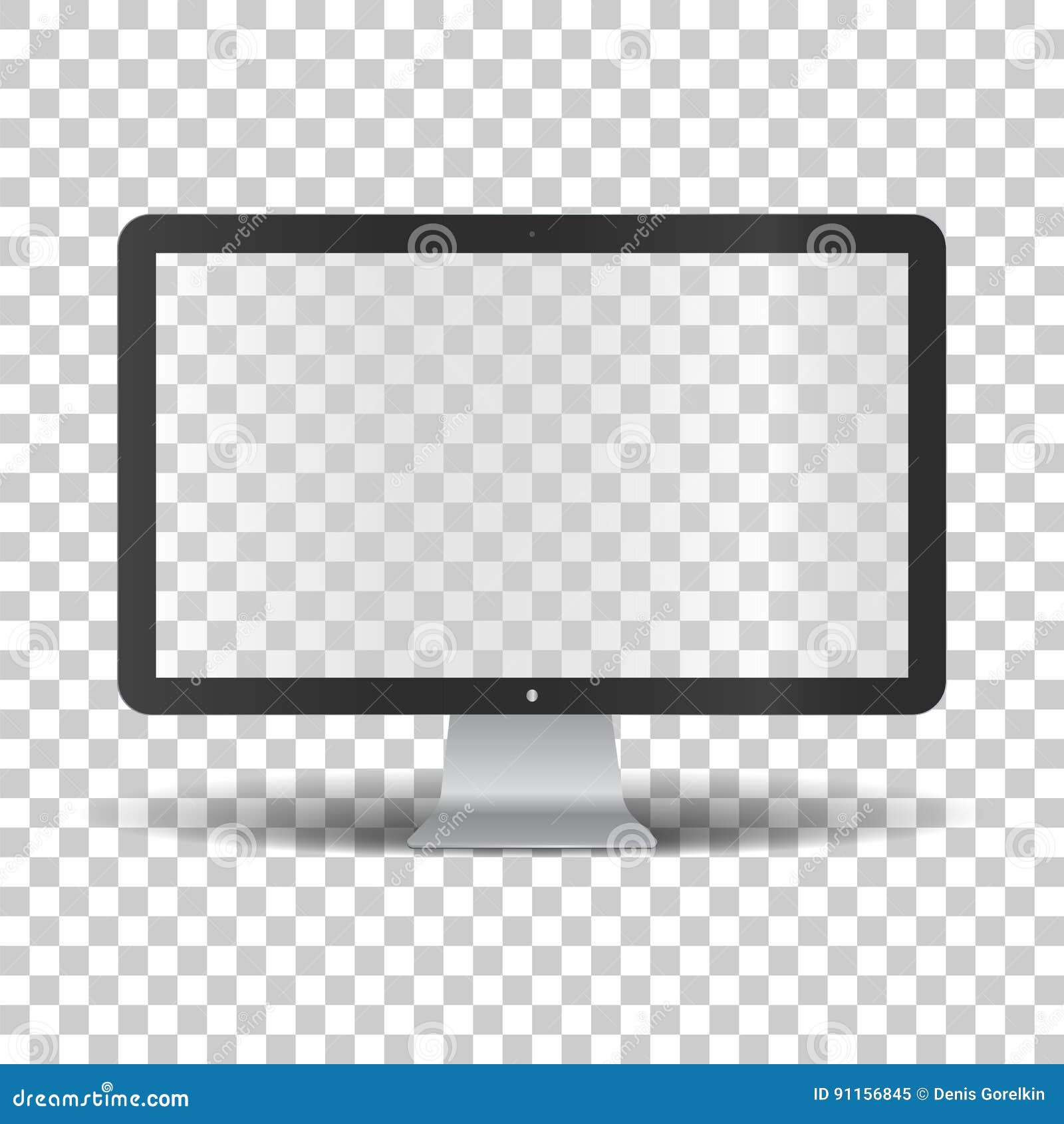 Monitor Without Screen On Transparent Background. Cartoon Vector ...