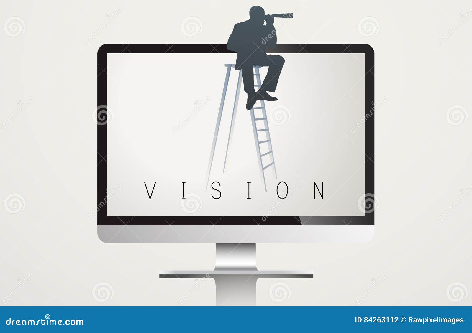 Monitor Screen Vision Word Vector Concept Stock Illustration ...