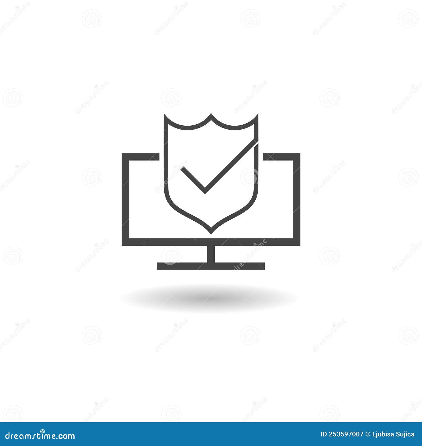 Monitor Security Linear Icon. Modern Outline Monitor Security Lo Vector ...