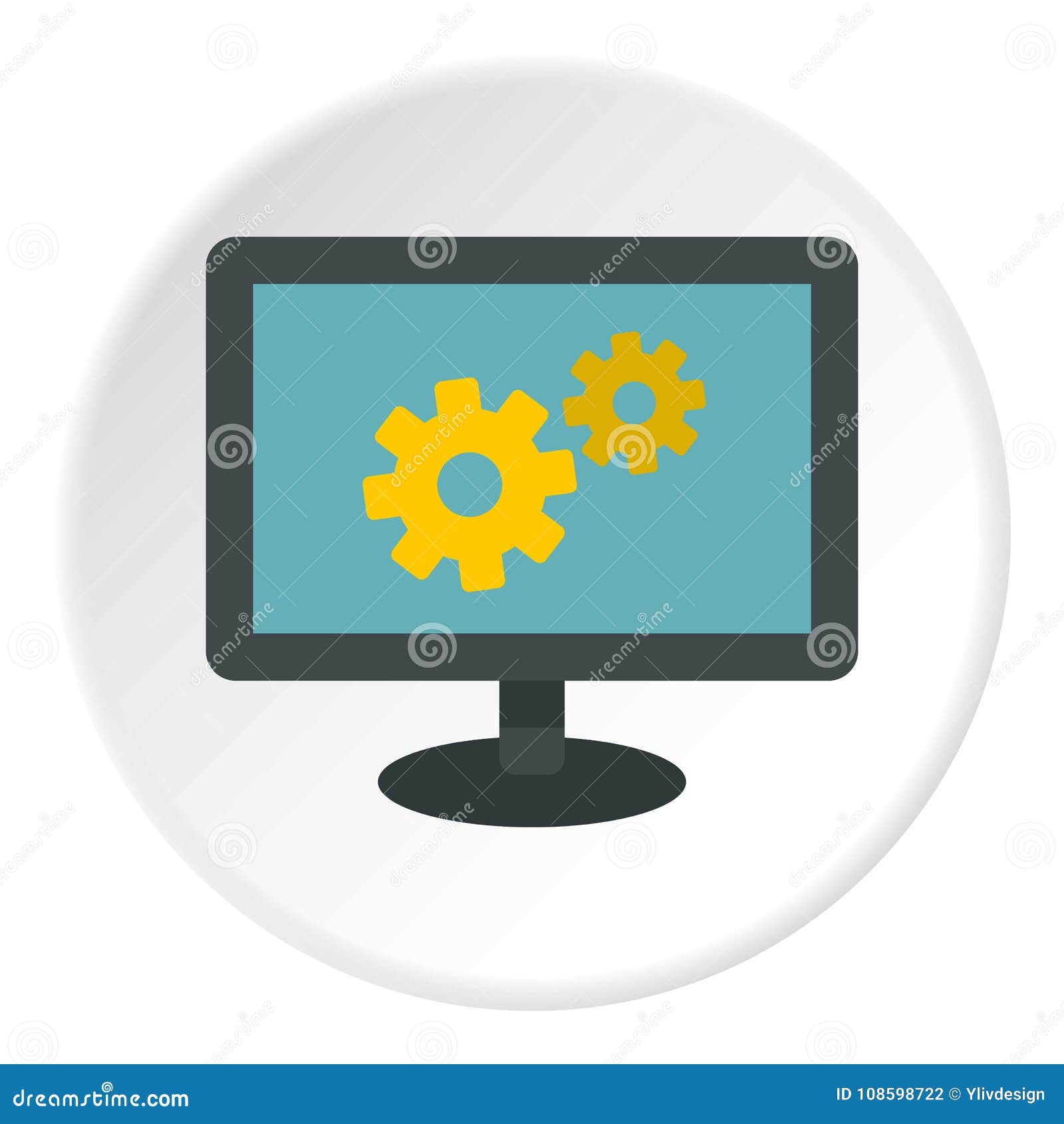 Monitor Settings, Gear And Receive File Icons Set. Graph Chart Sign ...