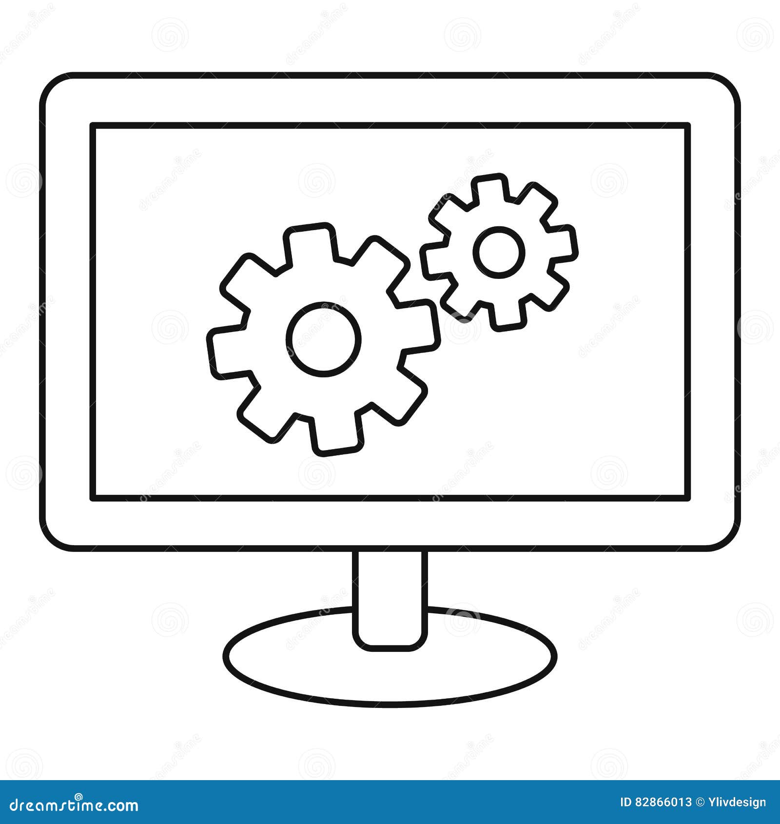 Monitor Settings Icon, Outline Style Stock Vector - Illustration of ...