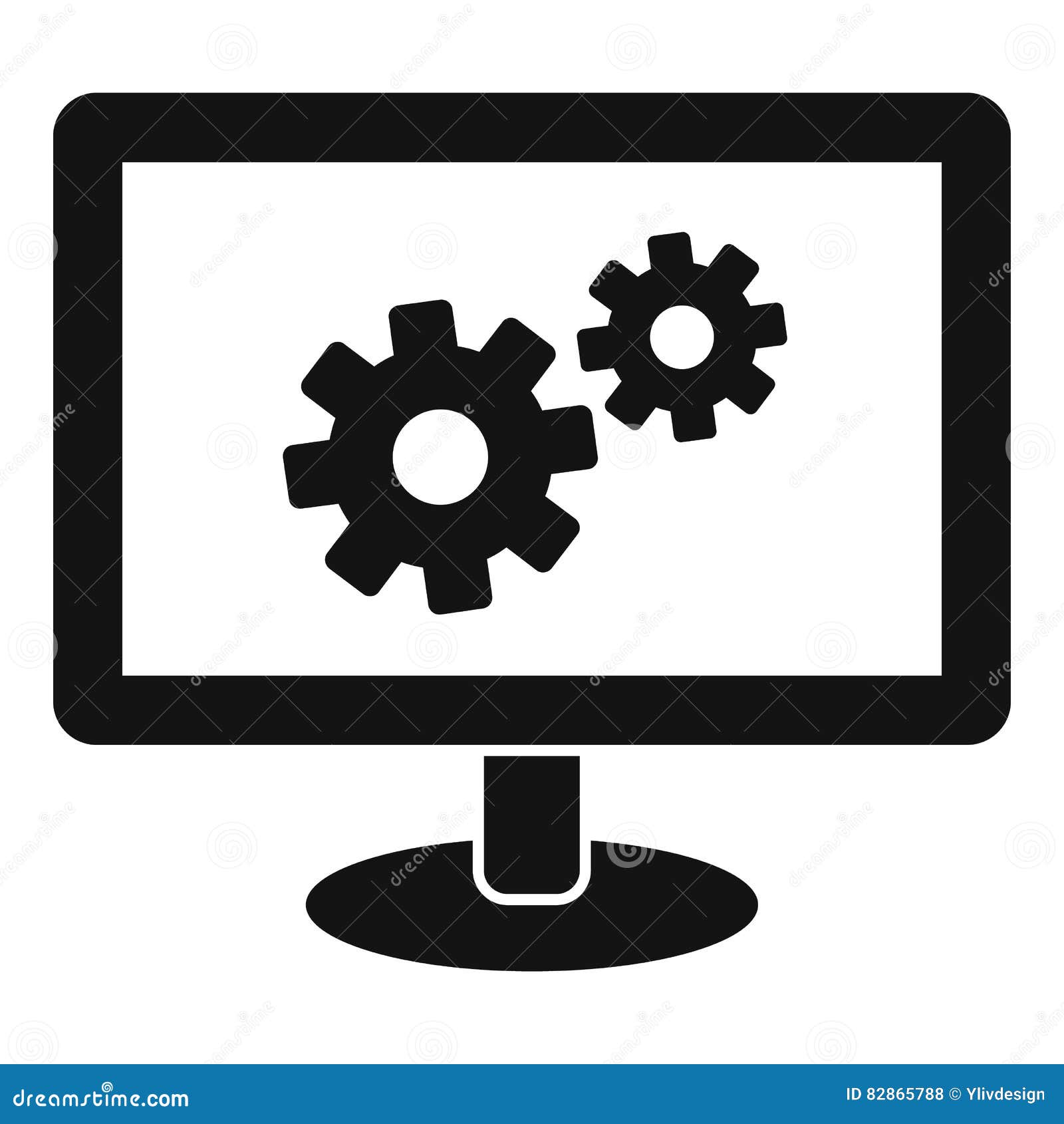 Monitor Settings Icon, Simple Style Stock Vector - Illustration of ...