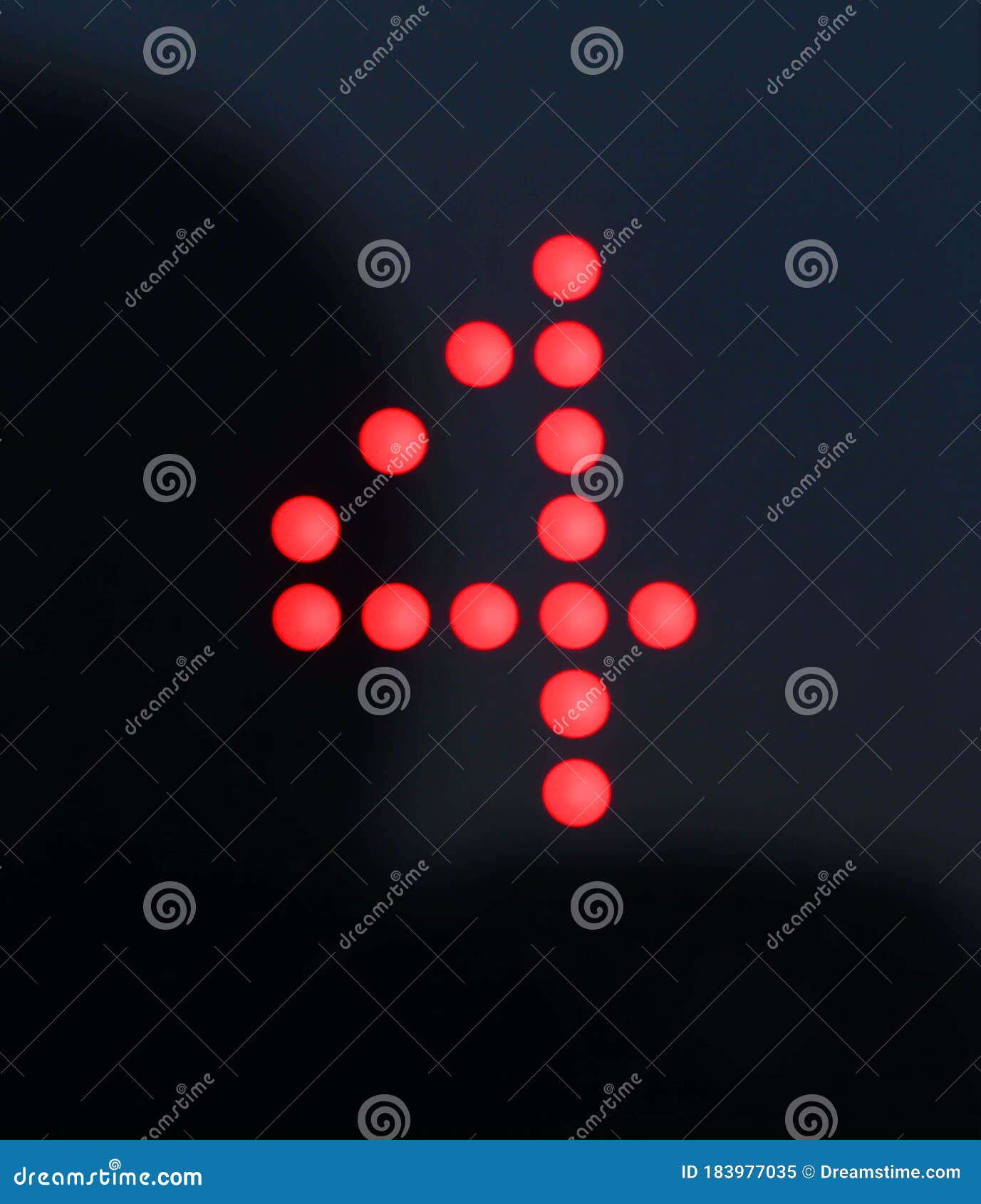 Monitor Shows Alphabet 4 in Elevator. Beautiful Illustration. Stock ...