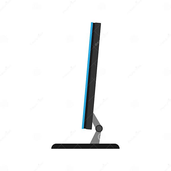 Monitor Side View Screen Computer Equipment Vector Icon. Electronic ...