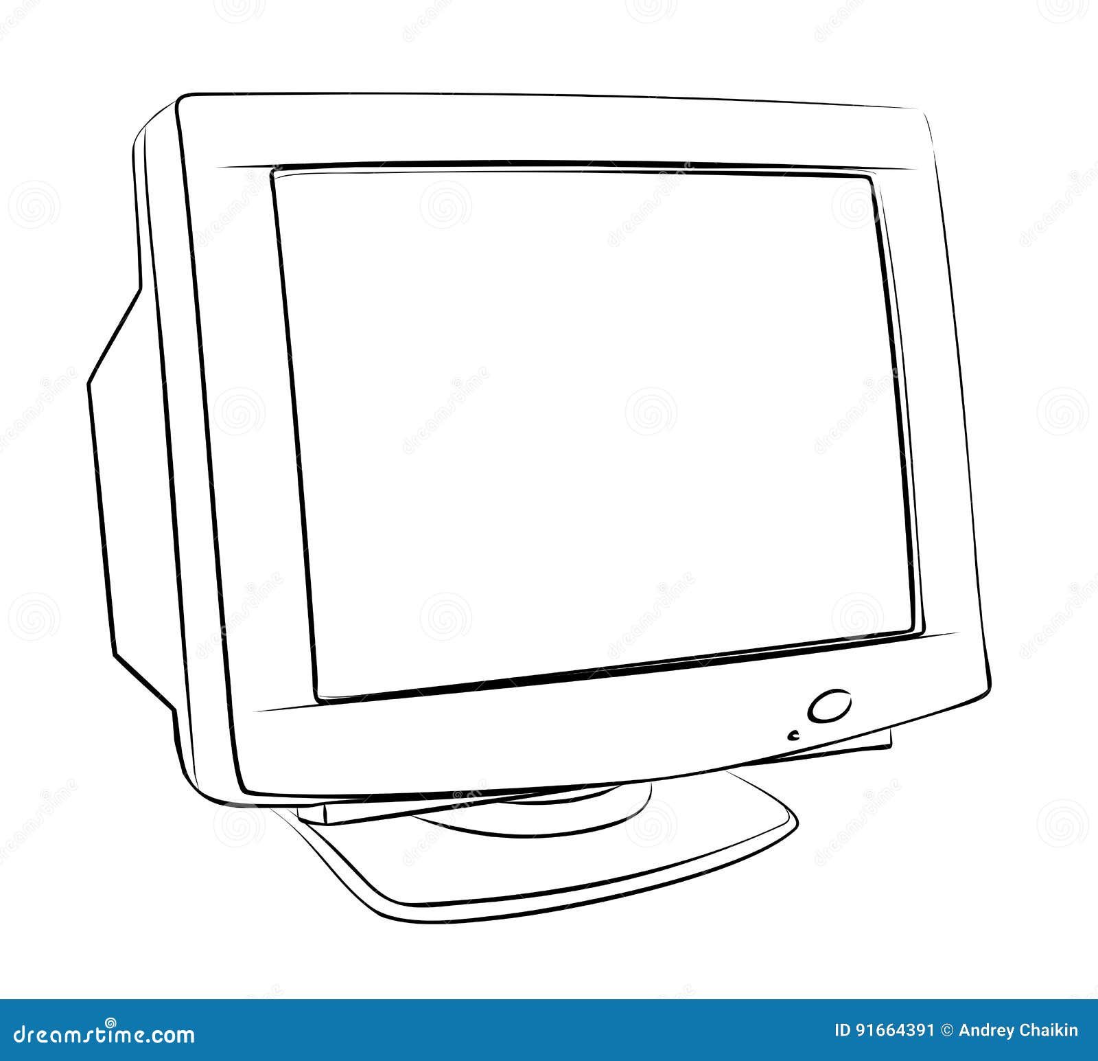 Monitor Sketch. stock vector. Illustration of monitor - 91664391