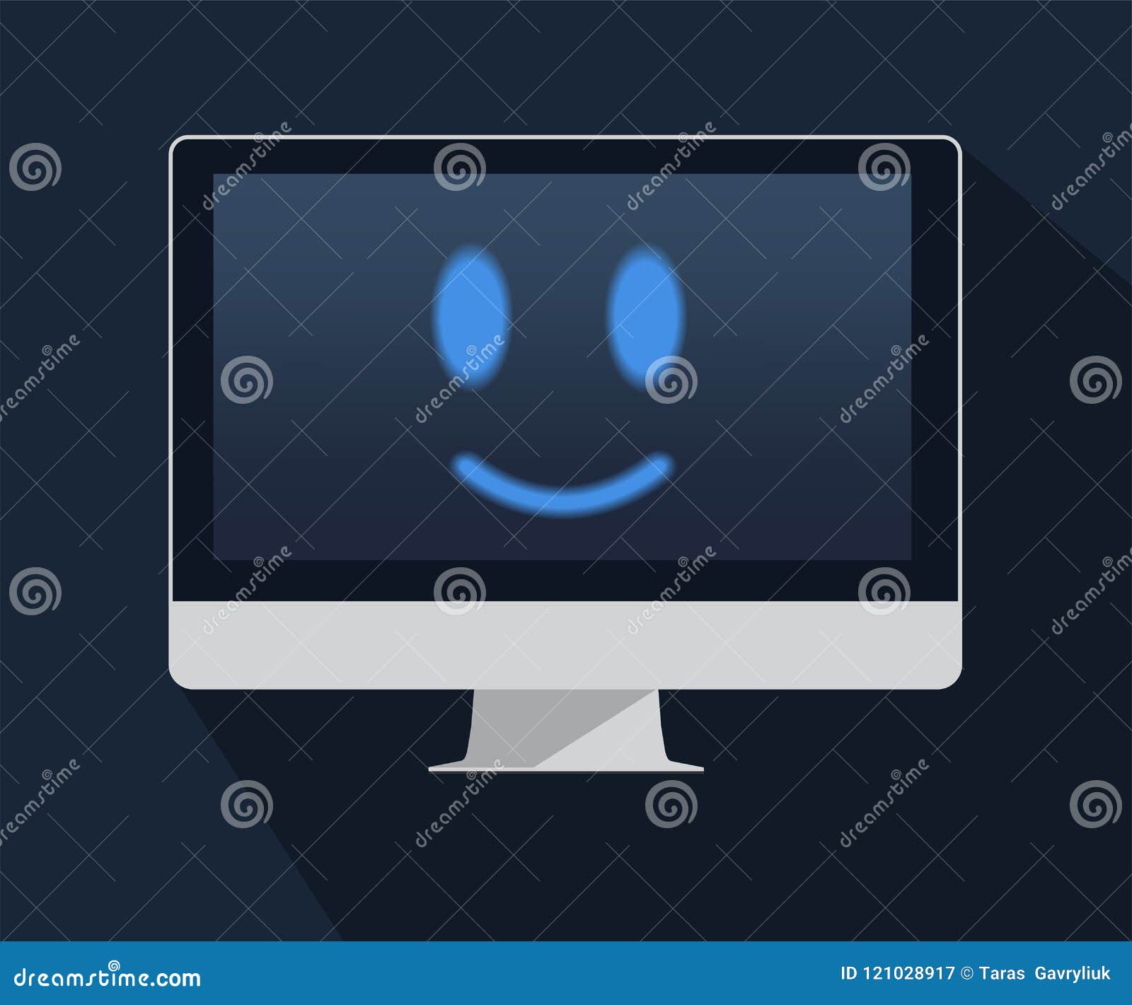 Monitor with a smile stock vector. Illustration of design - 121028917