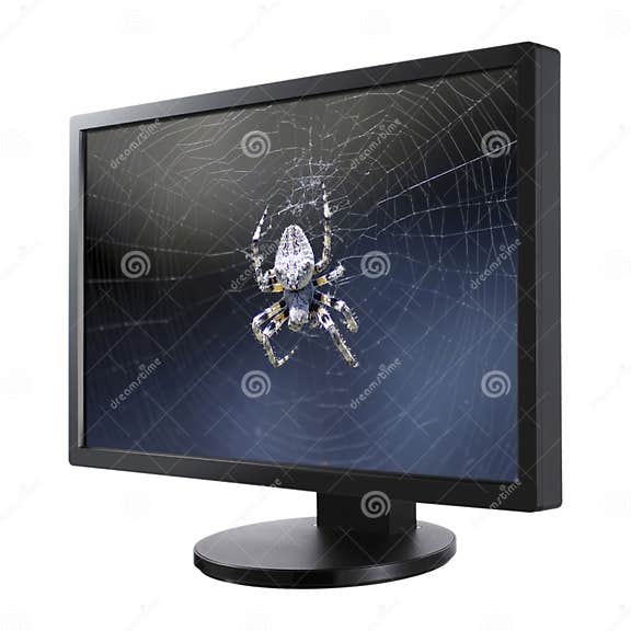 Monitor with Spider stock photo. Image of black, spider - 8250590