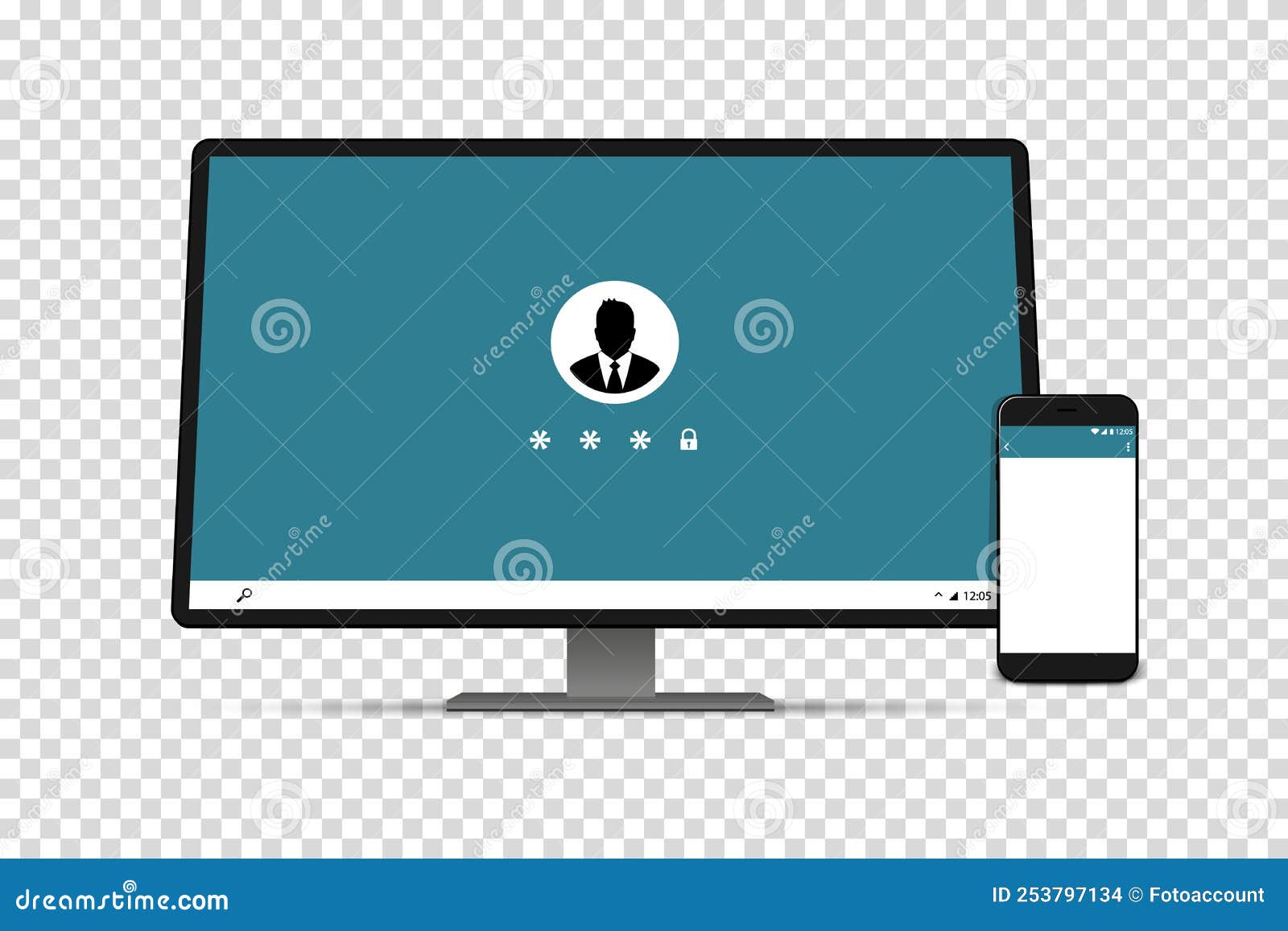 Monitor Sreen Display and Mobile Phone Mockup Templates for ...