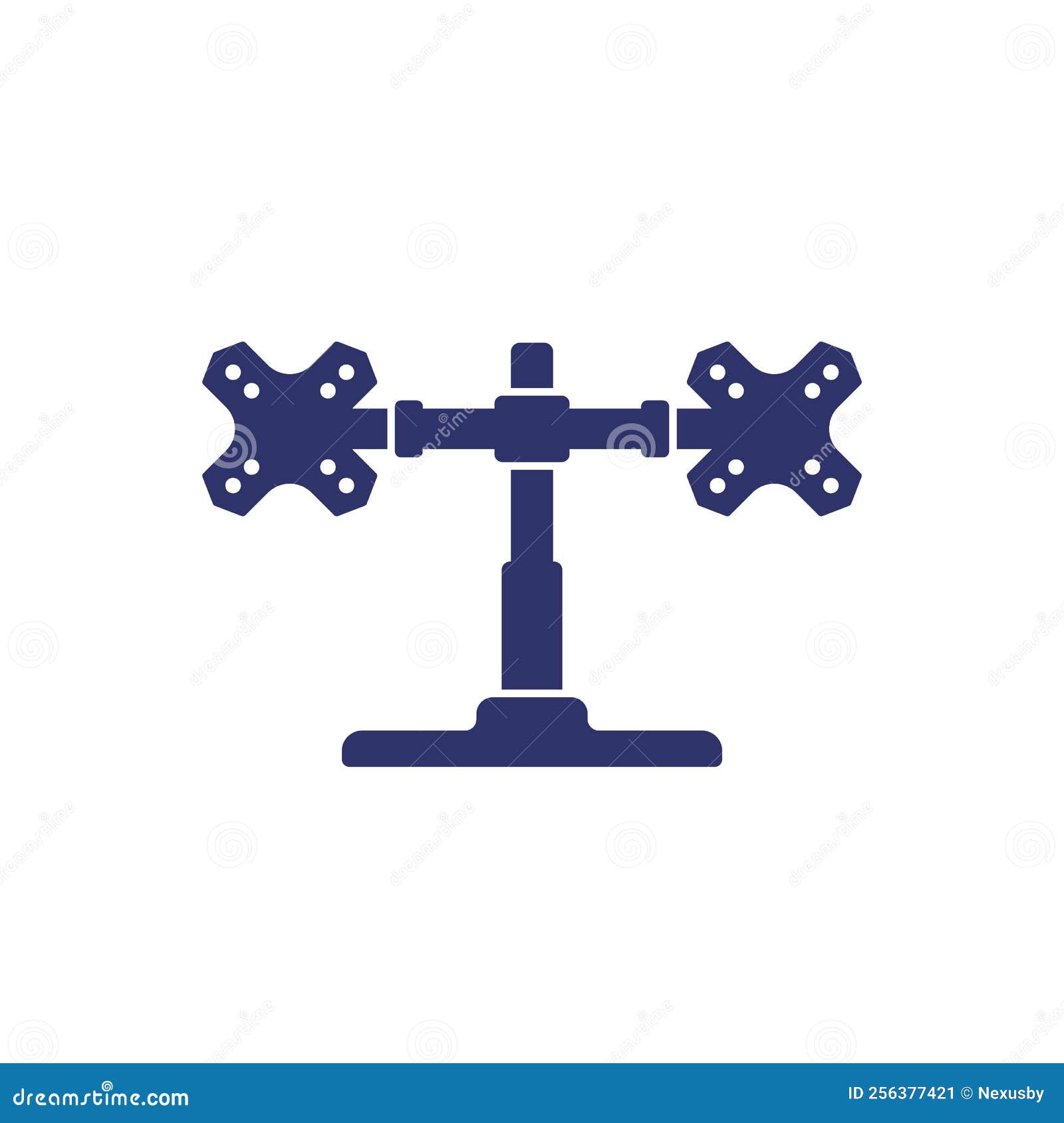 Monitor Stand with Two Mounts Icon Stock Vector - Illustration of ...