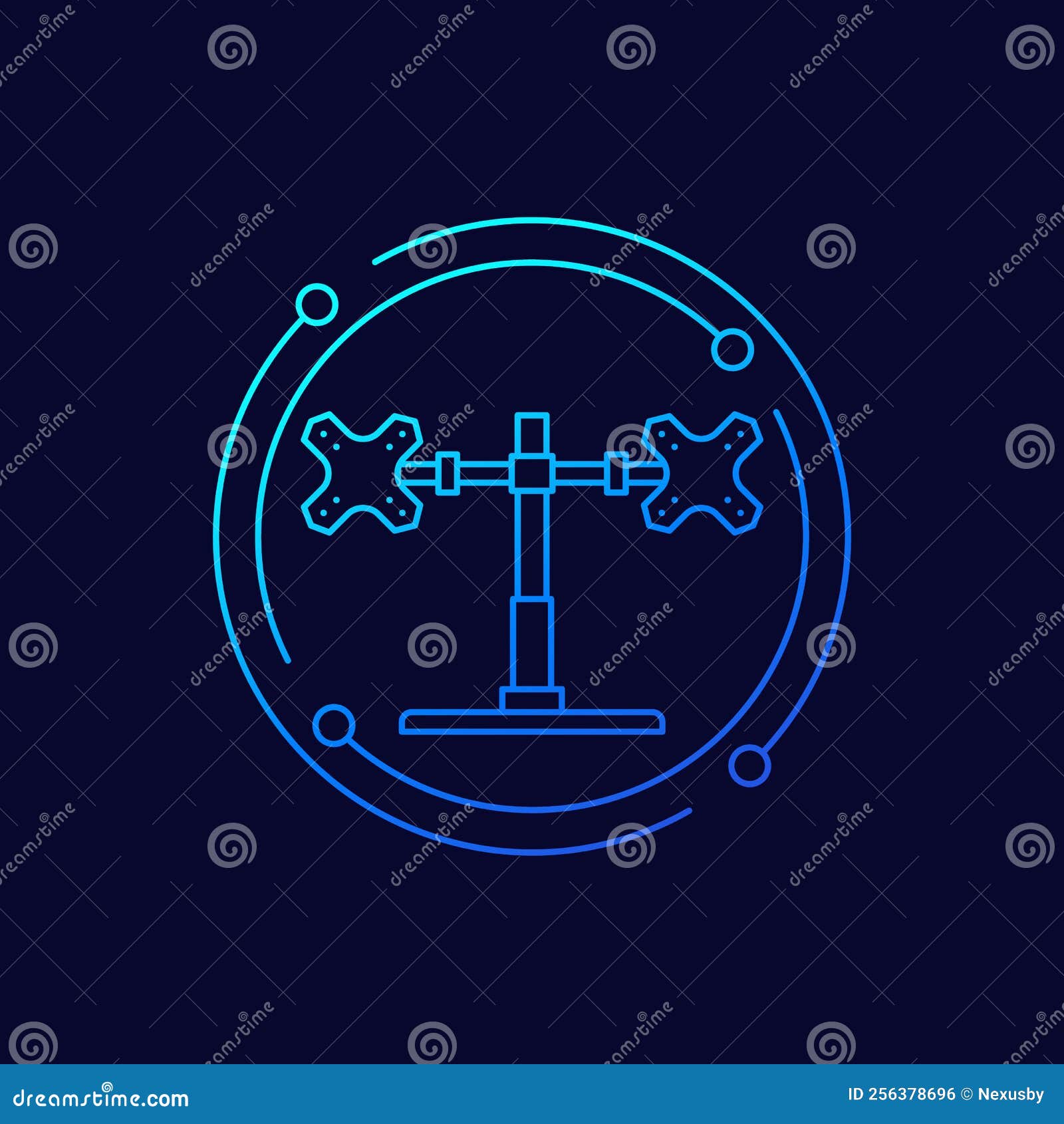 Monitor Stand with Two Mounts Line Vector Icon Stock Vector ...