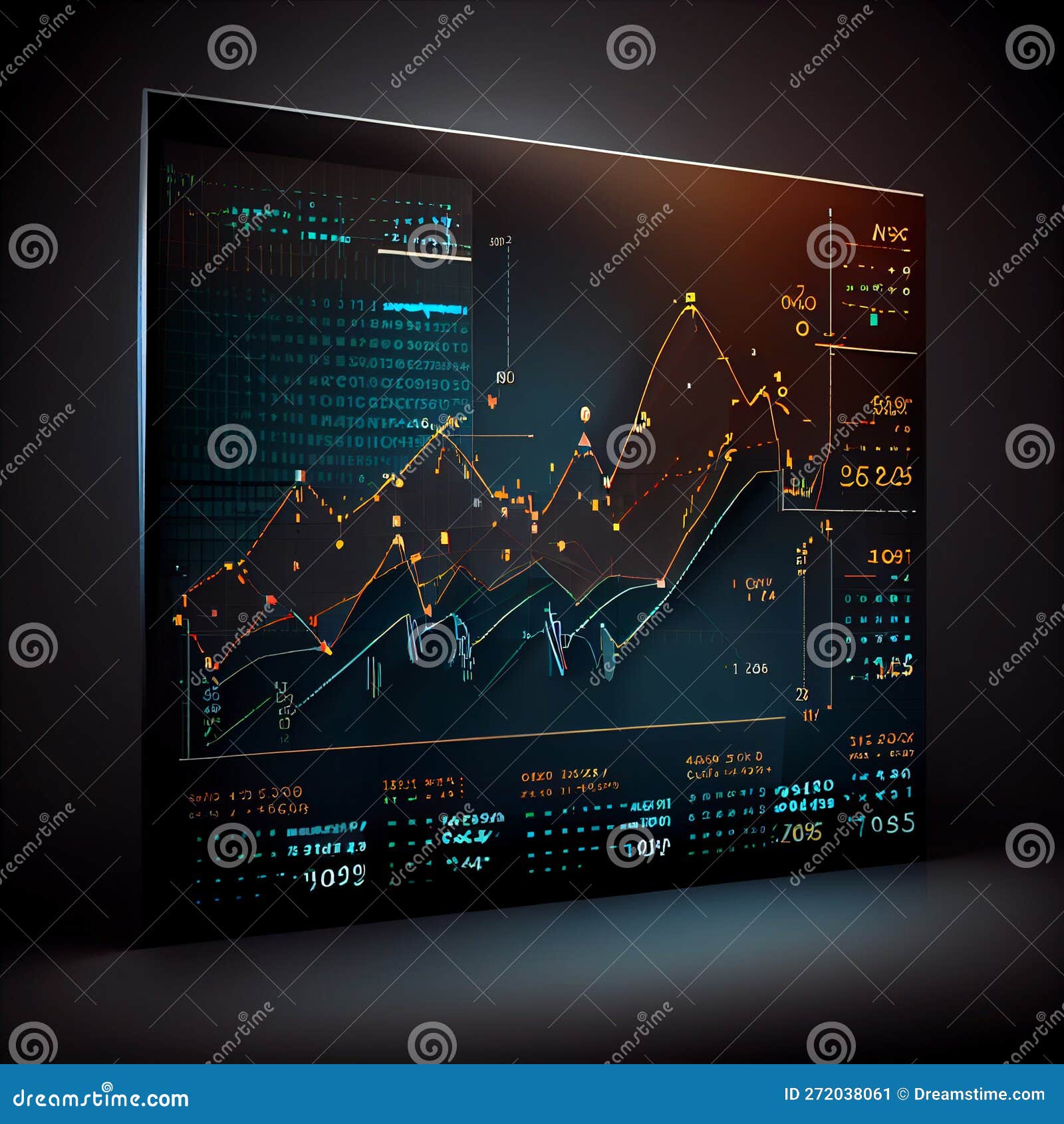 Monitor with Stock Market Data on the Screen Stock Illustration ...