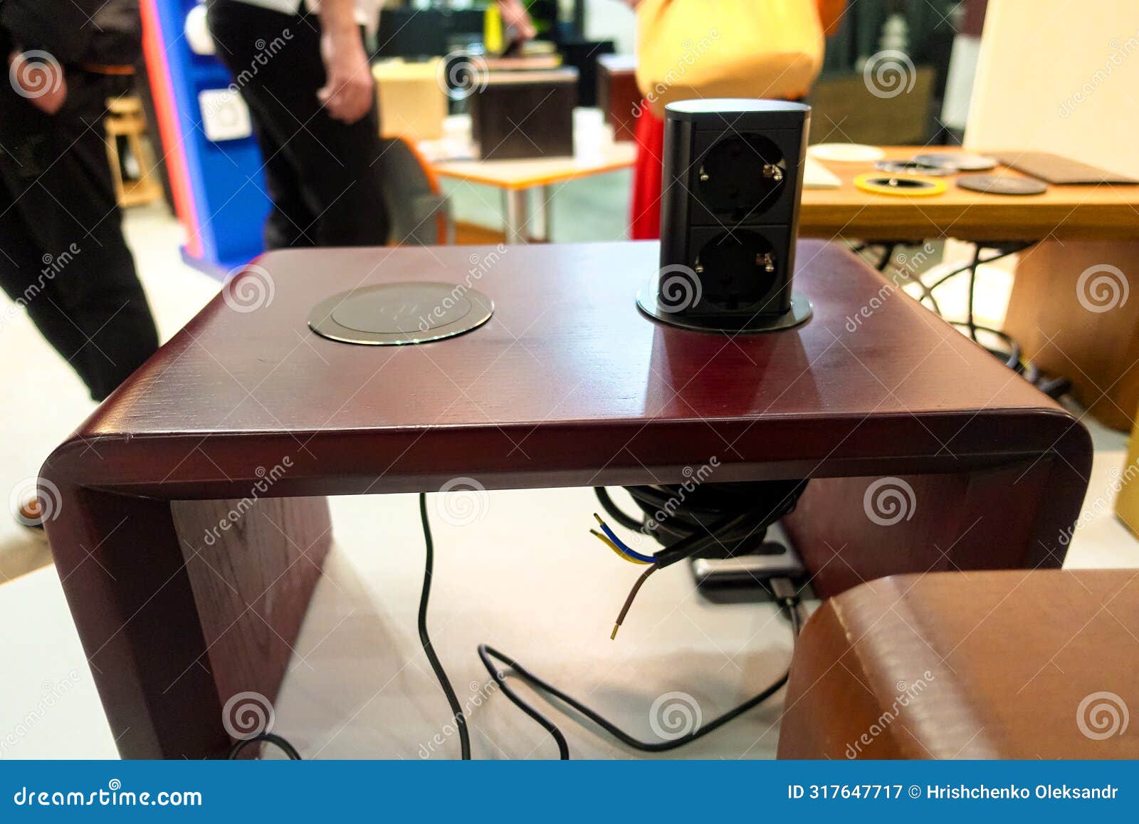 Monitor Table with Built-in Communications for Connecting Wires and ...