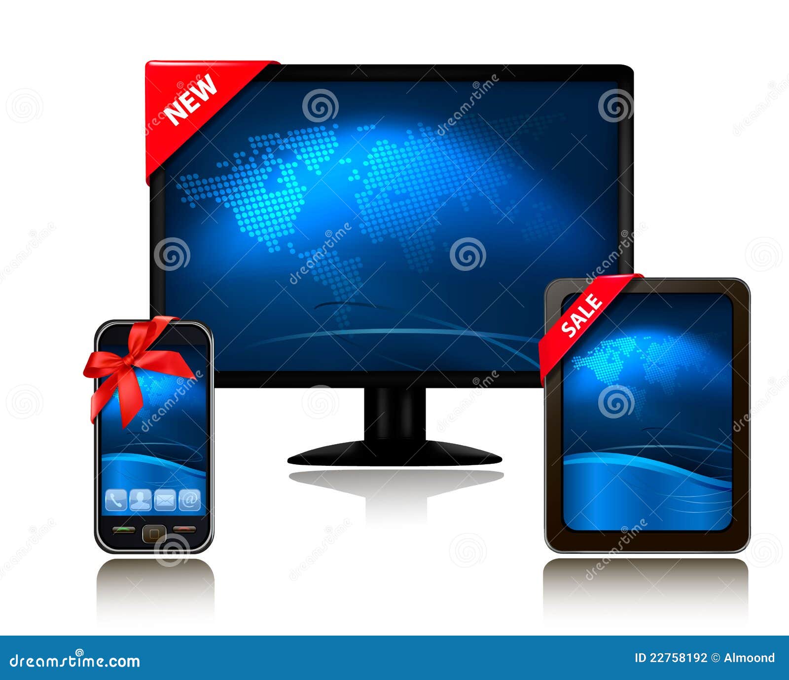 Monitor and Tablet Computer and Mobile Phone Stock Vector ...