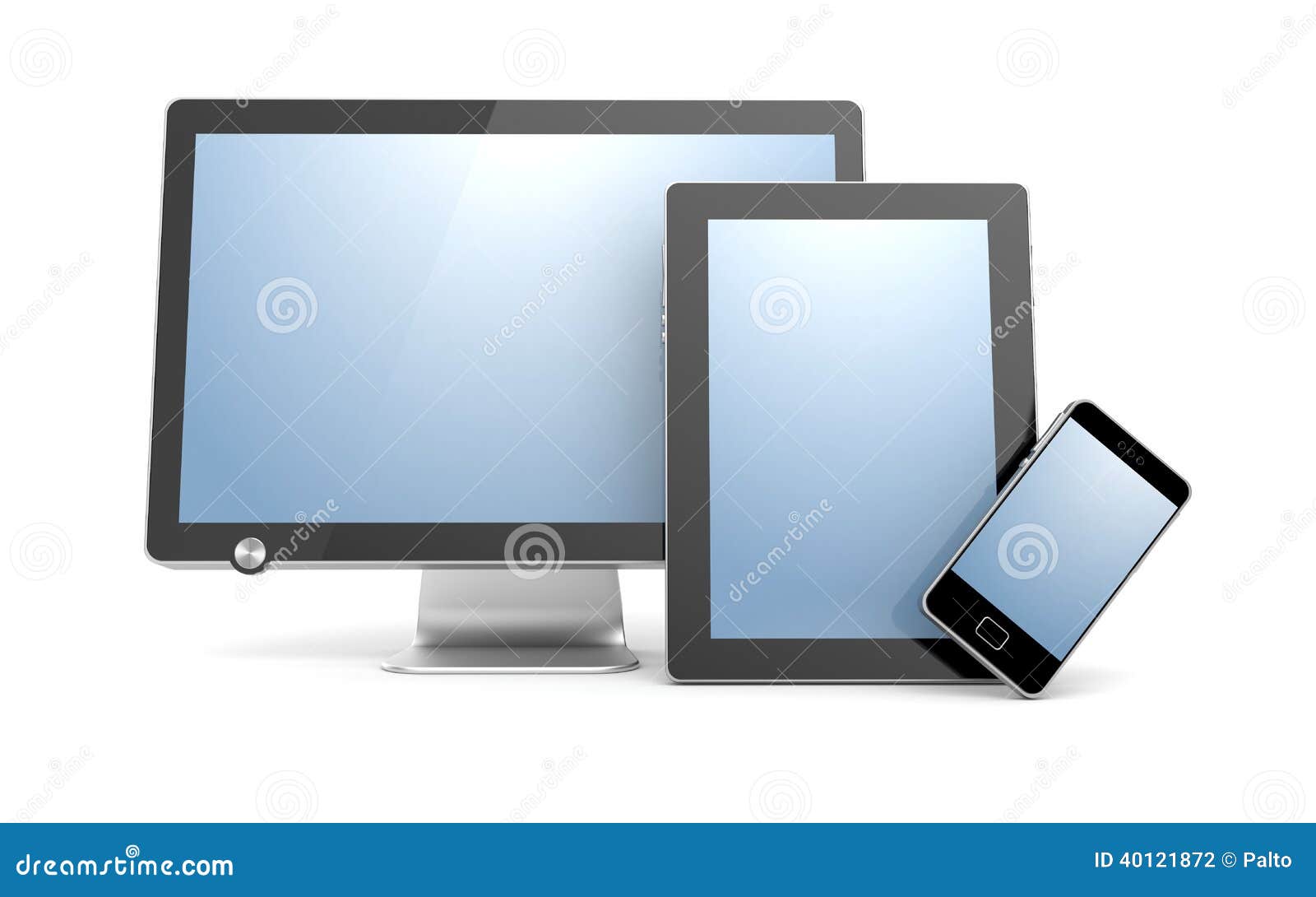 Monitor, Tablet-Computer Und Handy Stock Abbildung - Illustration von ...